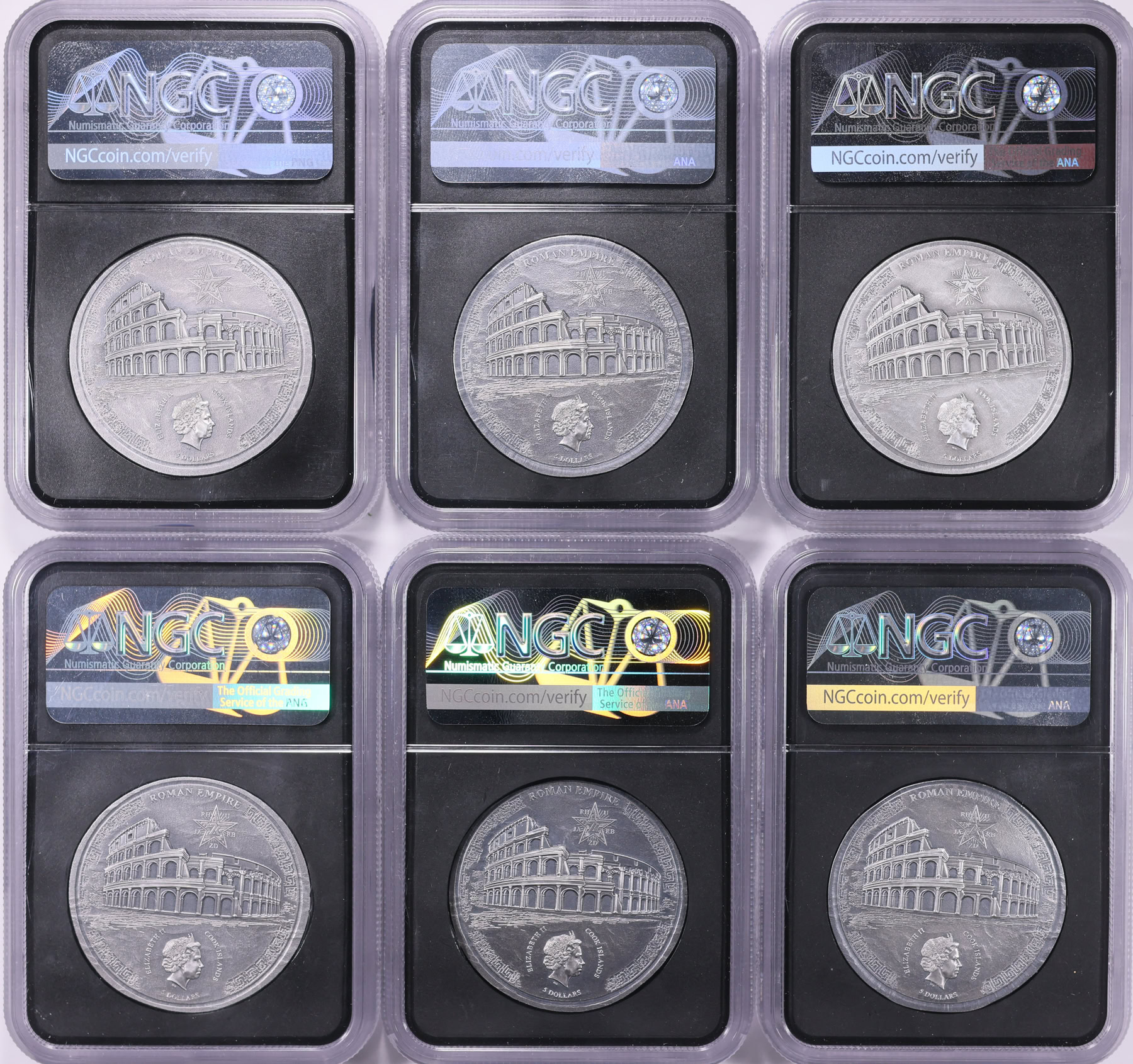 Cook Islands 2021 Silver $5 Roman Empire Set Antique Finish NGC MS-70 ...