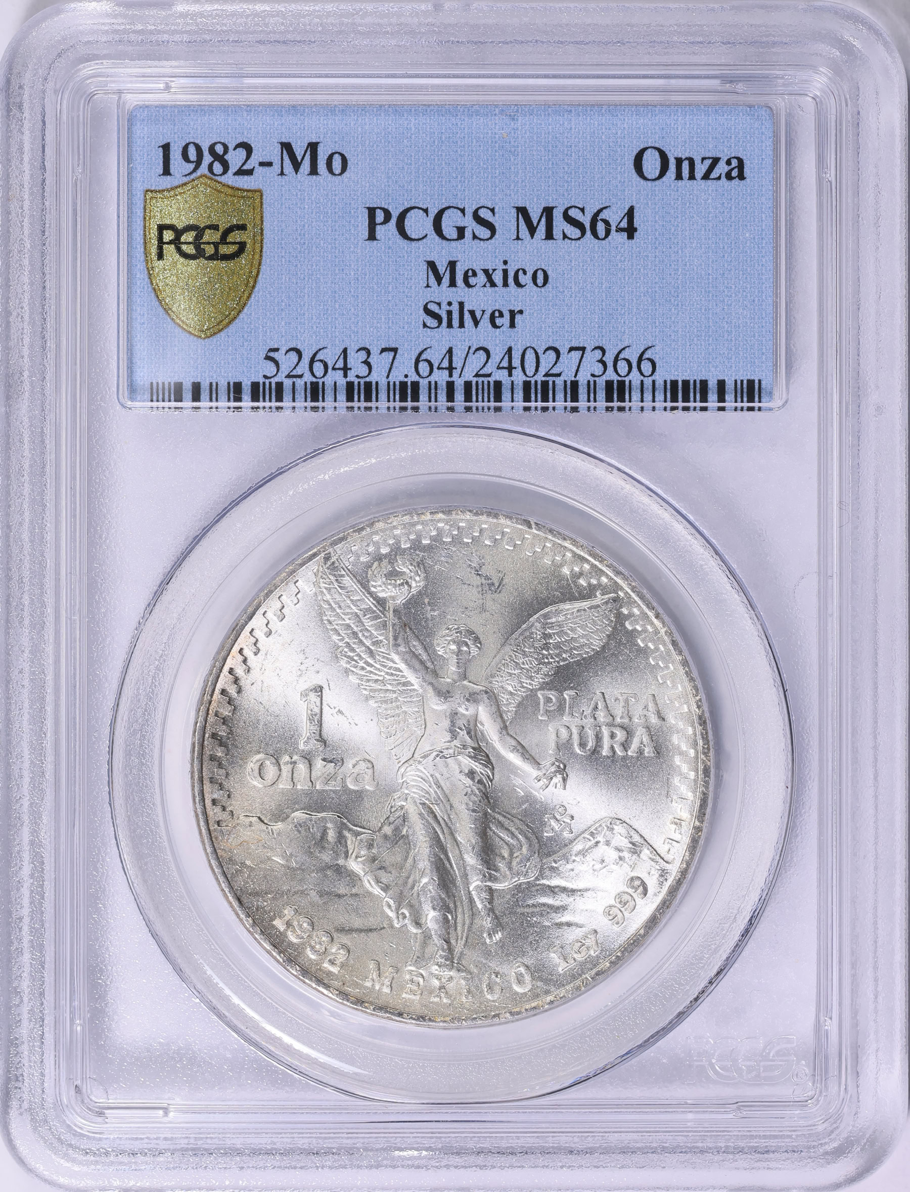 Mexico 1982-Mo Silver Onza Libertad KM-494.1 PCGS MS-64 (Item 1920262 ...