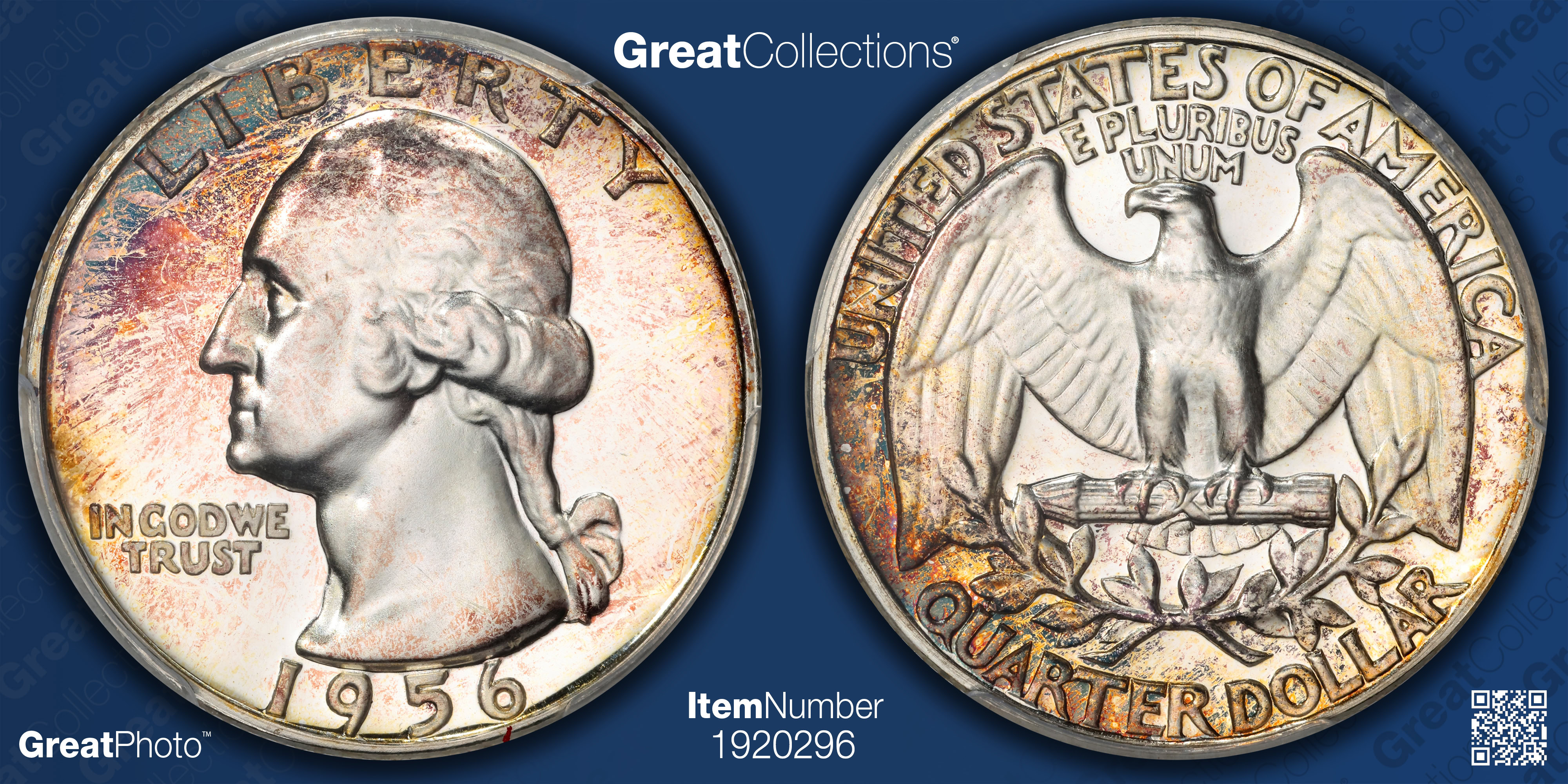 1956 Washington Quarter Reverse Die Gouge FS-701 PCGS Proof-64 CAMEO ...