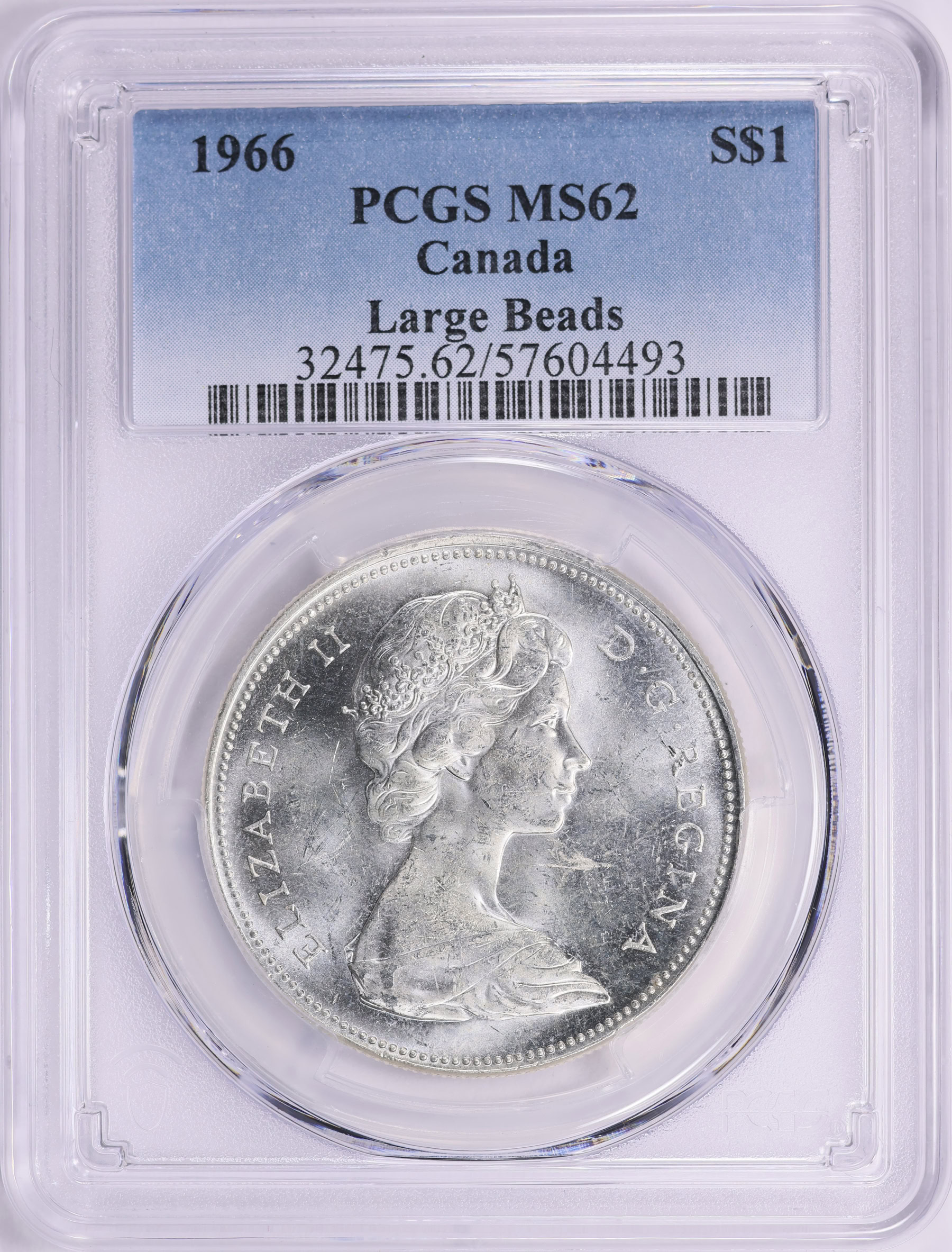 Canada 1966 Silver Dollar Large Beads KM-64.1 PCGS MS-62 (Item 1920356 ...