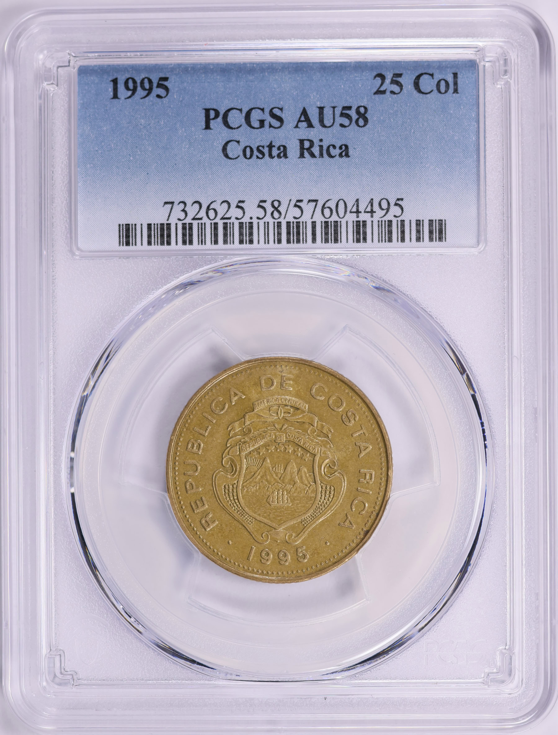 Costa Rica 1995 25 Colones KM-229 PCGS AU-58 (Item 1920359 ...