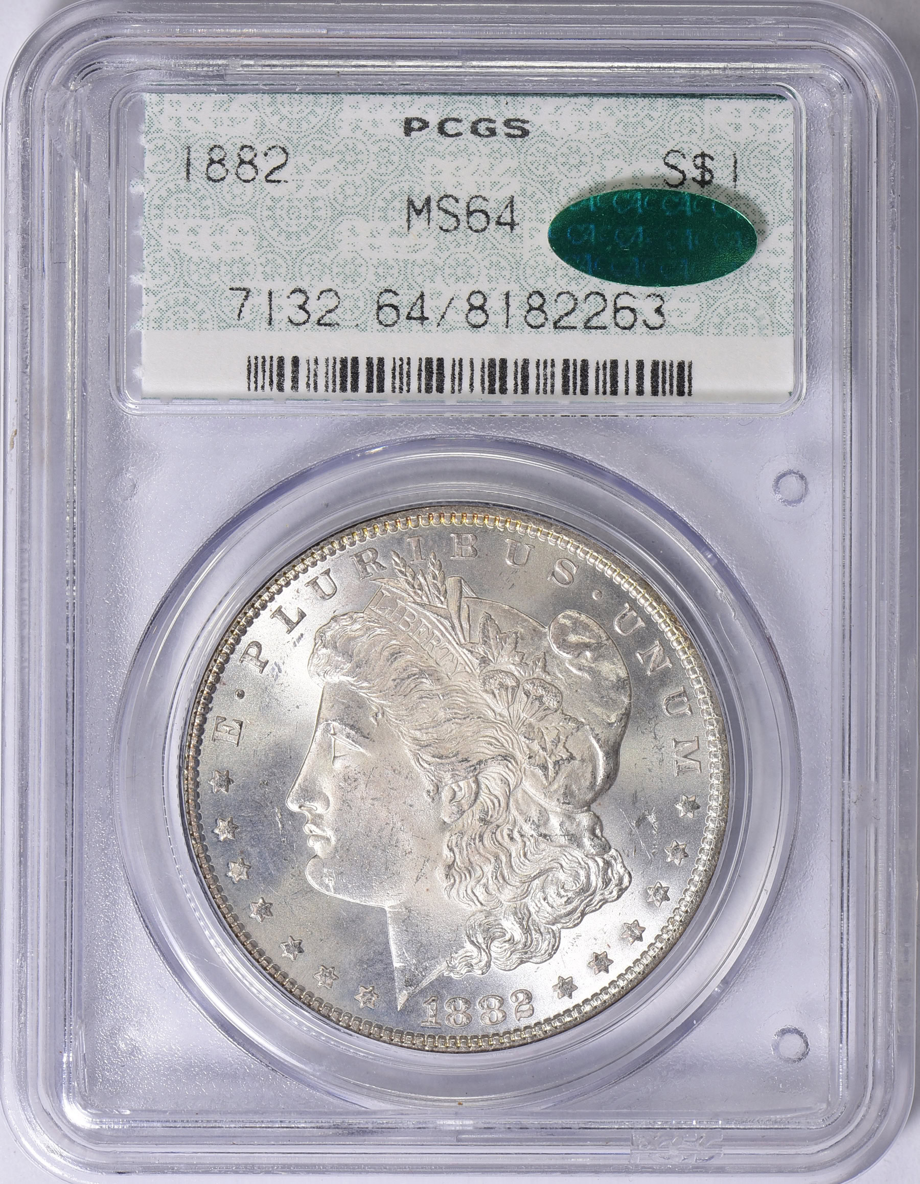 1882 Morgan Silver Dollar PCGS MS-64 (CAC Green) OGH (Doily) (Item ...