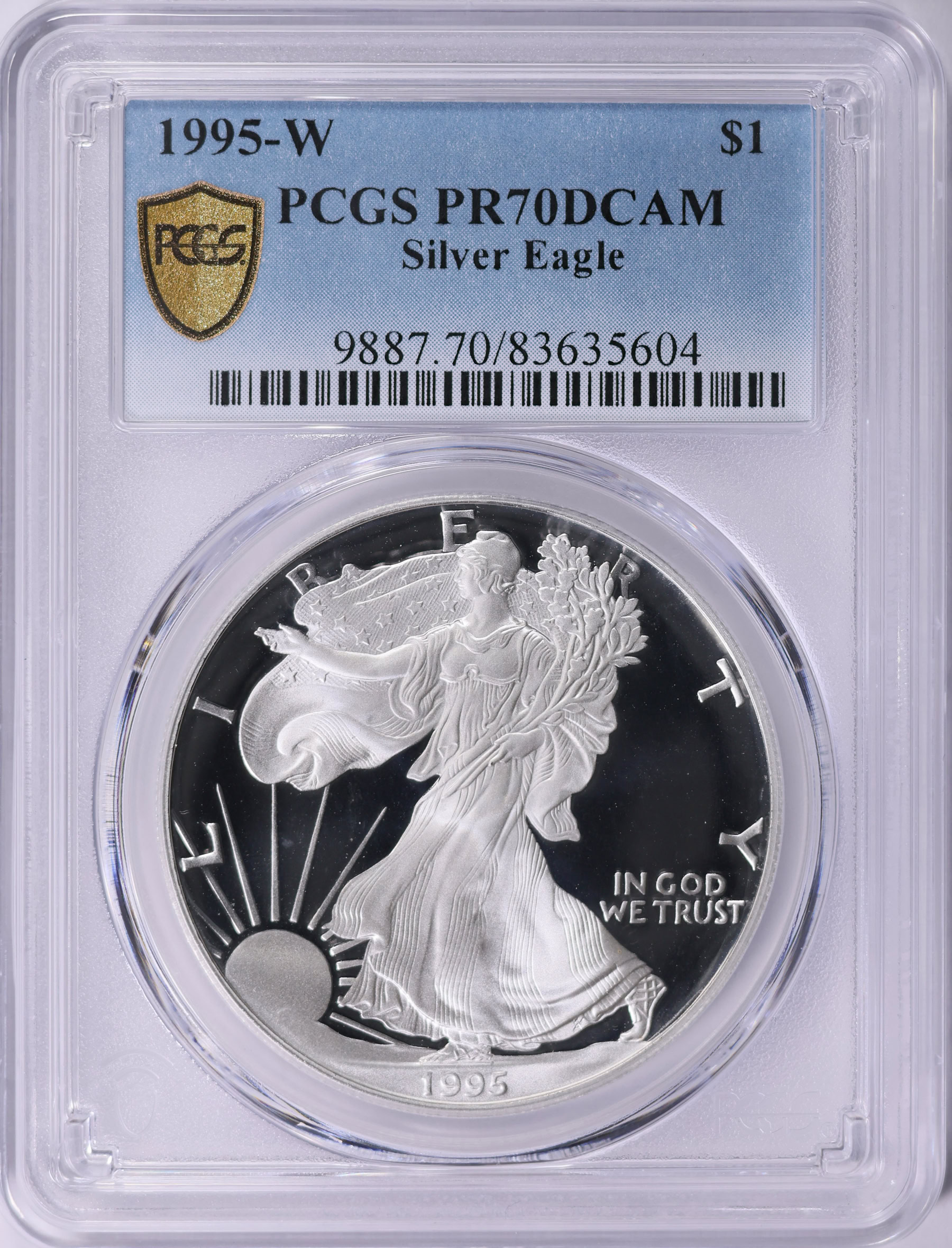 1995-W $1 Silver Eagle PCGS Proof-70 DCAM (Item 1920758 ...