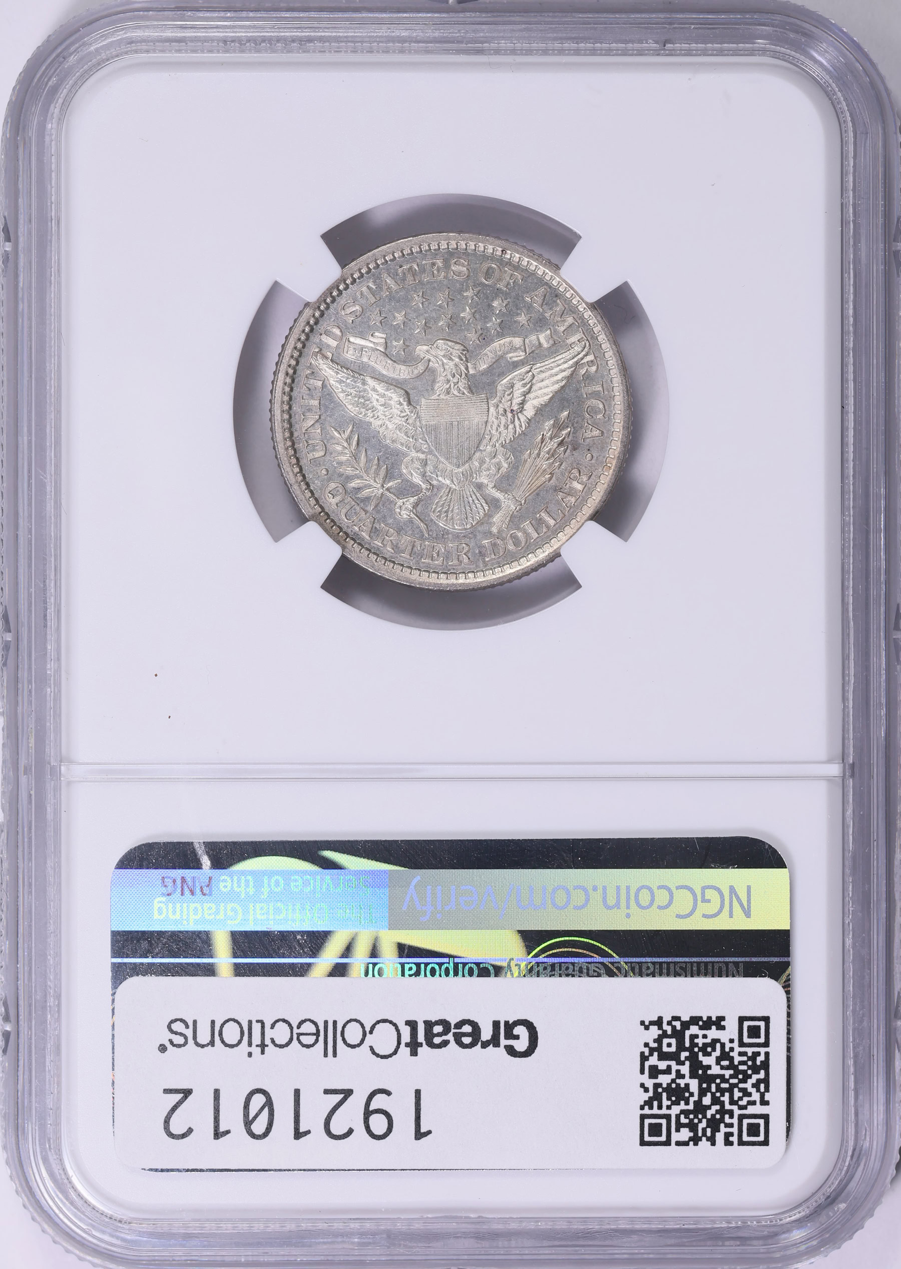 1893 Barber Quarter NGC MS-65 PL (Item 1921012) | GreatCollections Coin ...