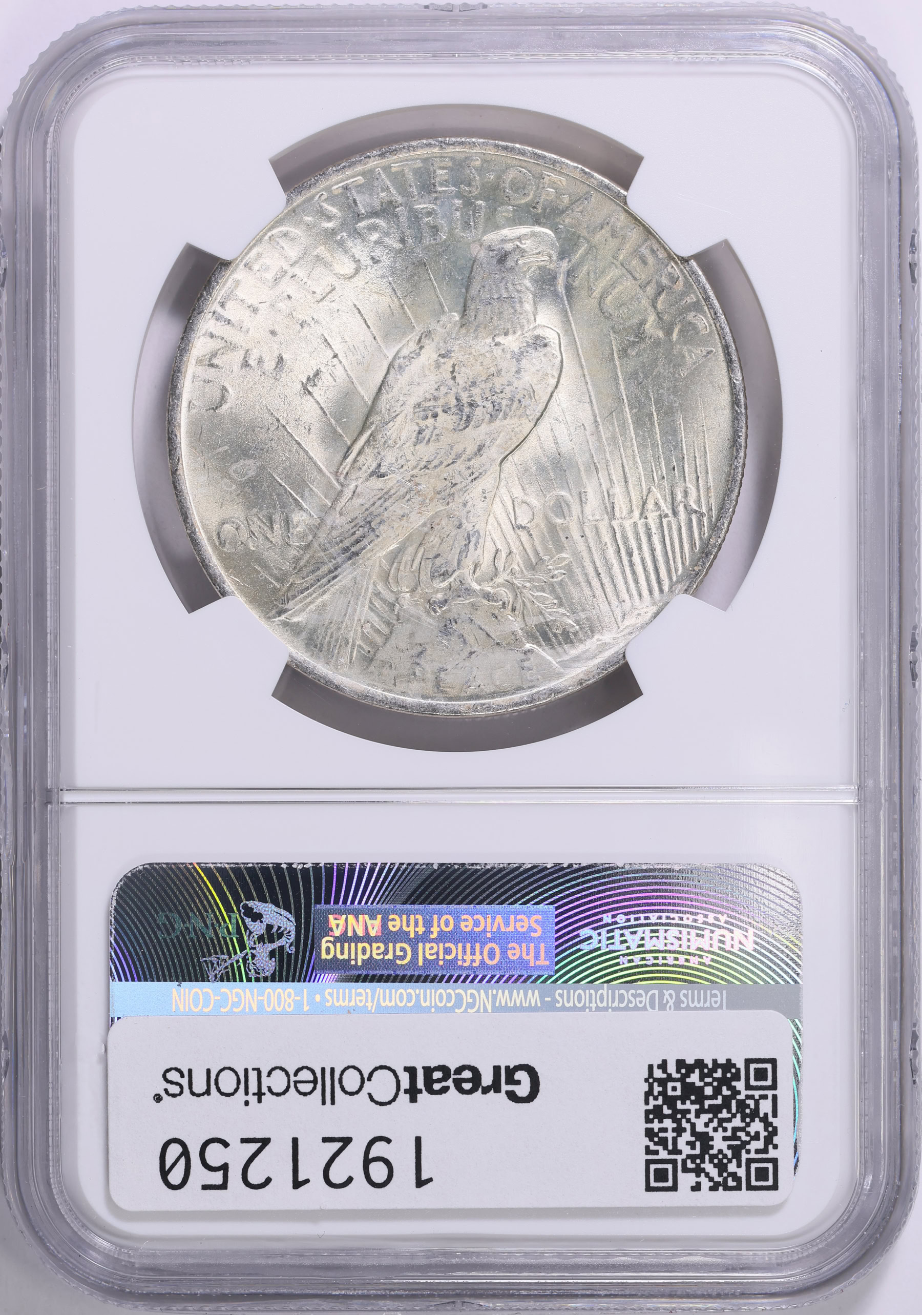 1923 Peace Silver Dollar NGC MS-63 (Item 1921250) | GreatCollections ...