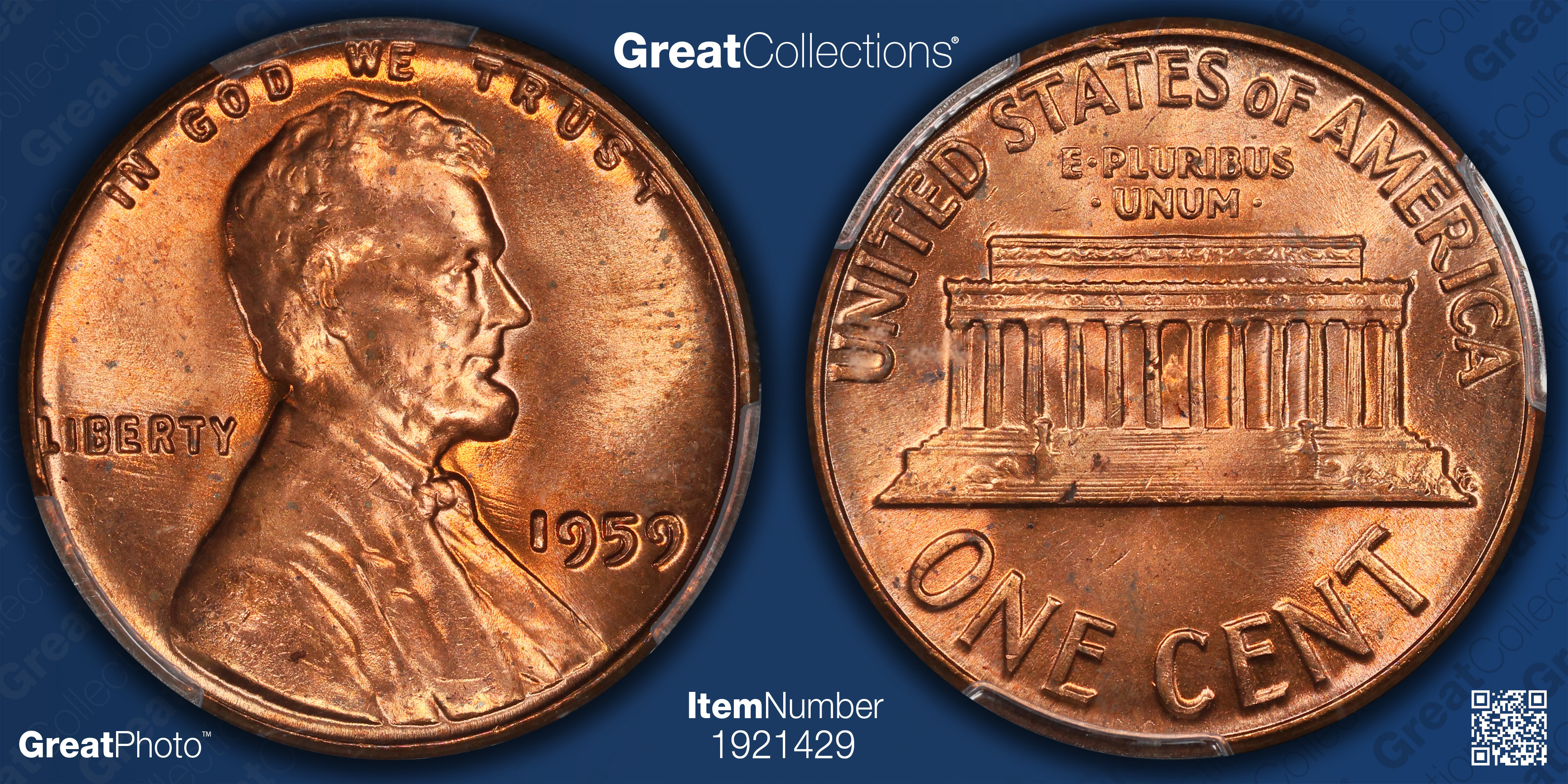 1959 Lincoln Cent Doubled Die Obverse FS-101 (022.2) PCGS MS-65 RD ...