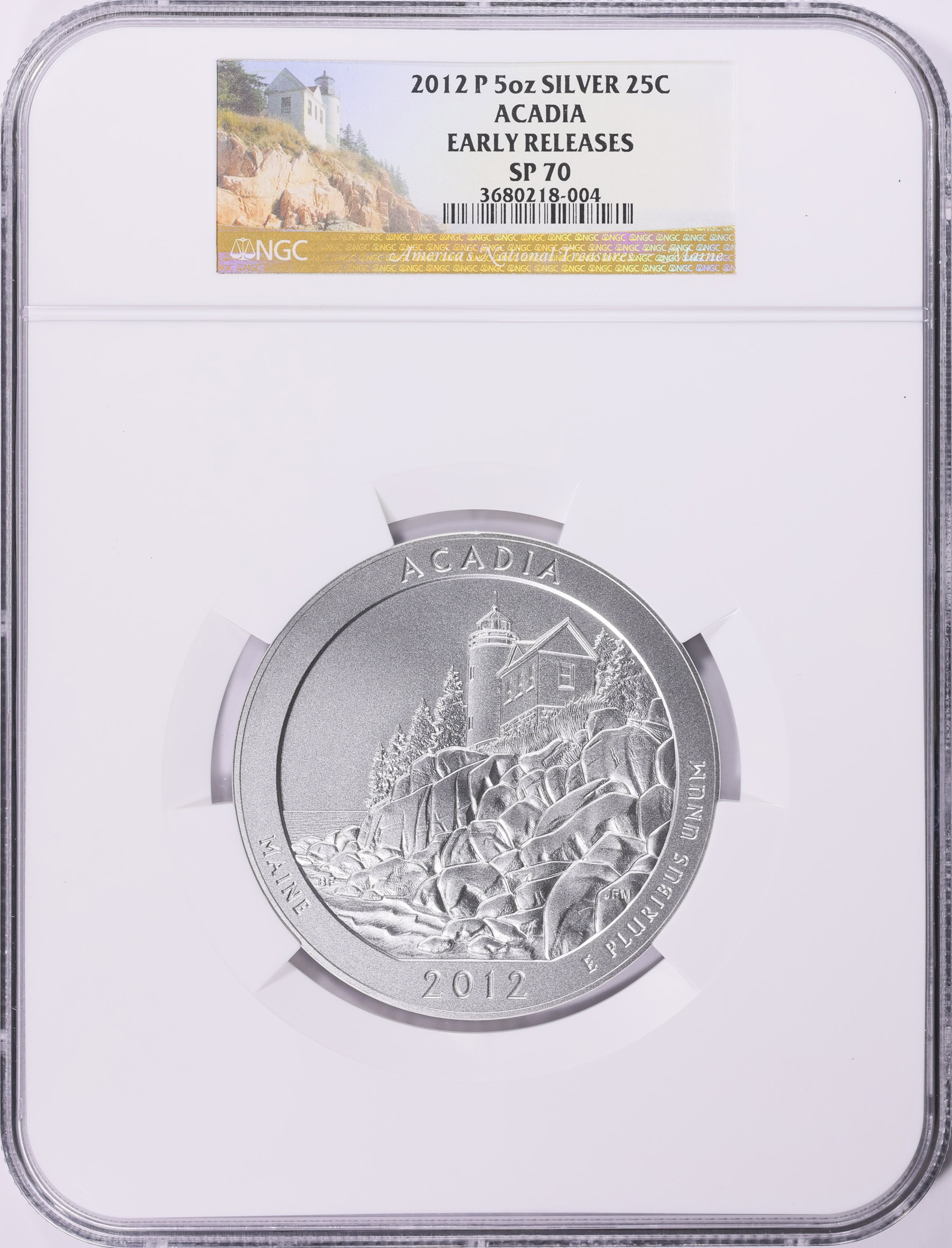 2012-P America the Beautiful 5 oz. Silver Quarter Acadia NP Early ...
