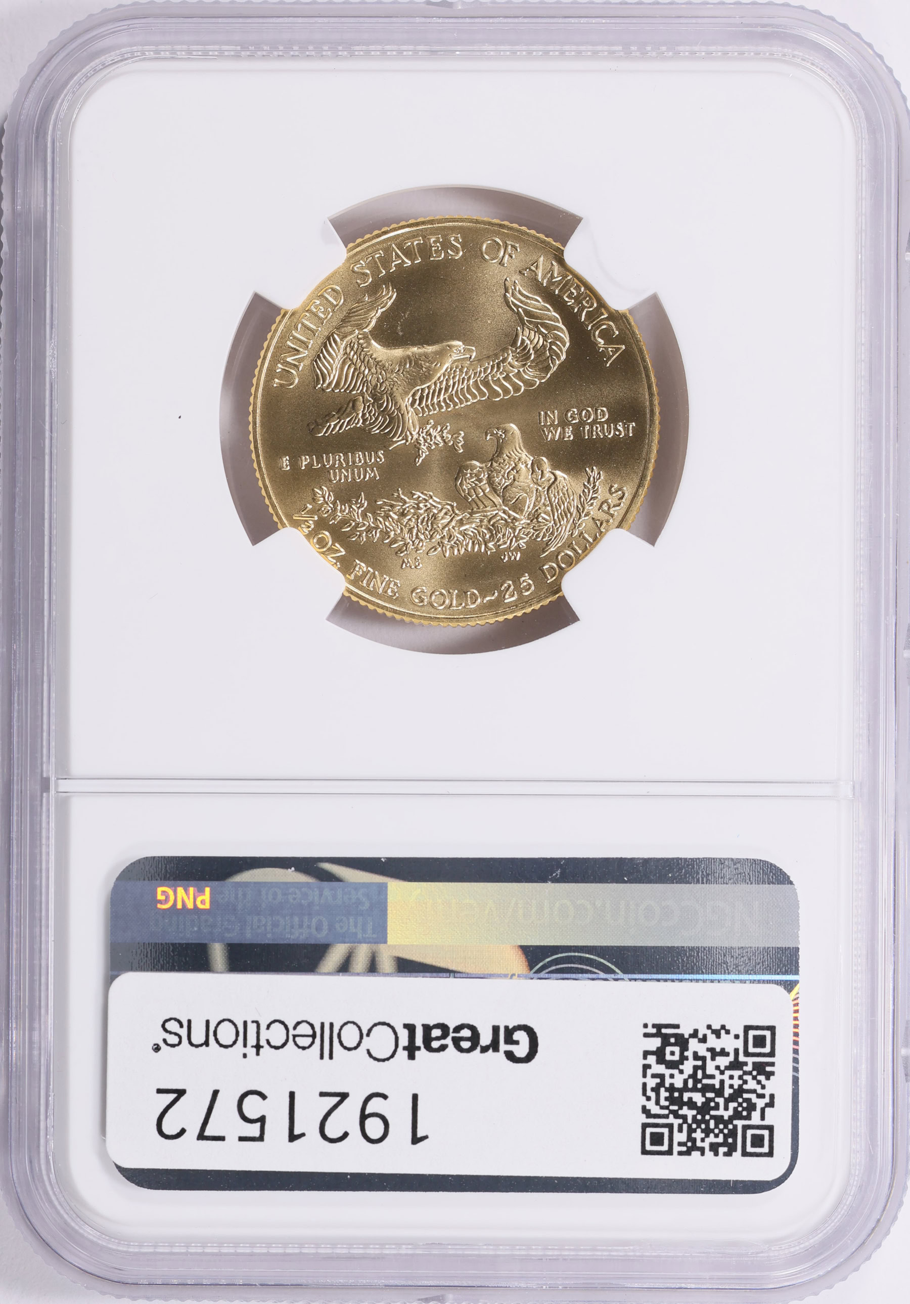 2019 $25 Half-Ounce Gold American Eagle NGC MS-70 (Moy Signed Label ...
