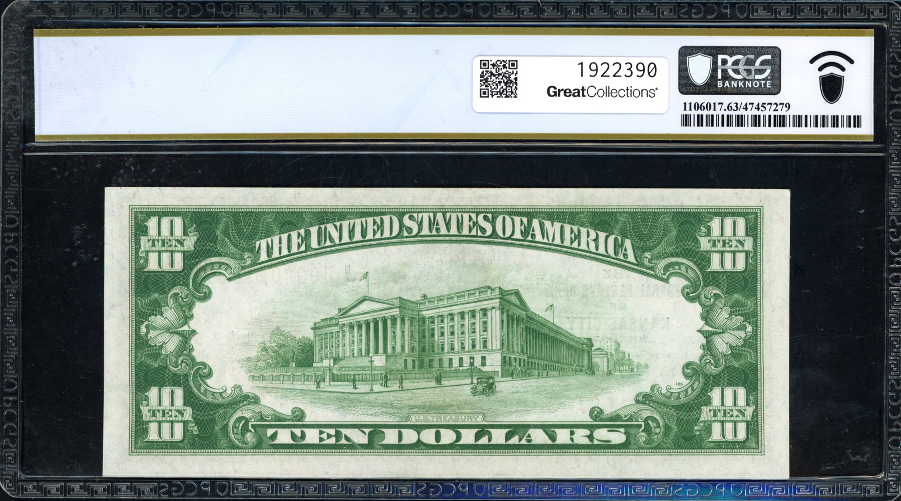 Fr. 1860-J (JA Block) 1929 $10 Kansas City Federal Reserve Bank Note ...