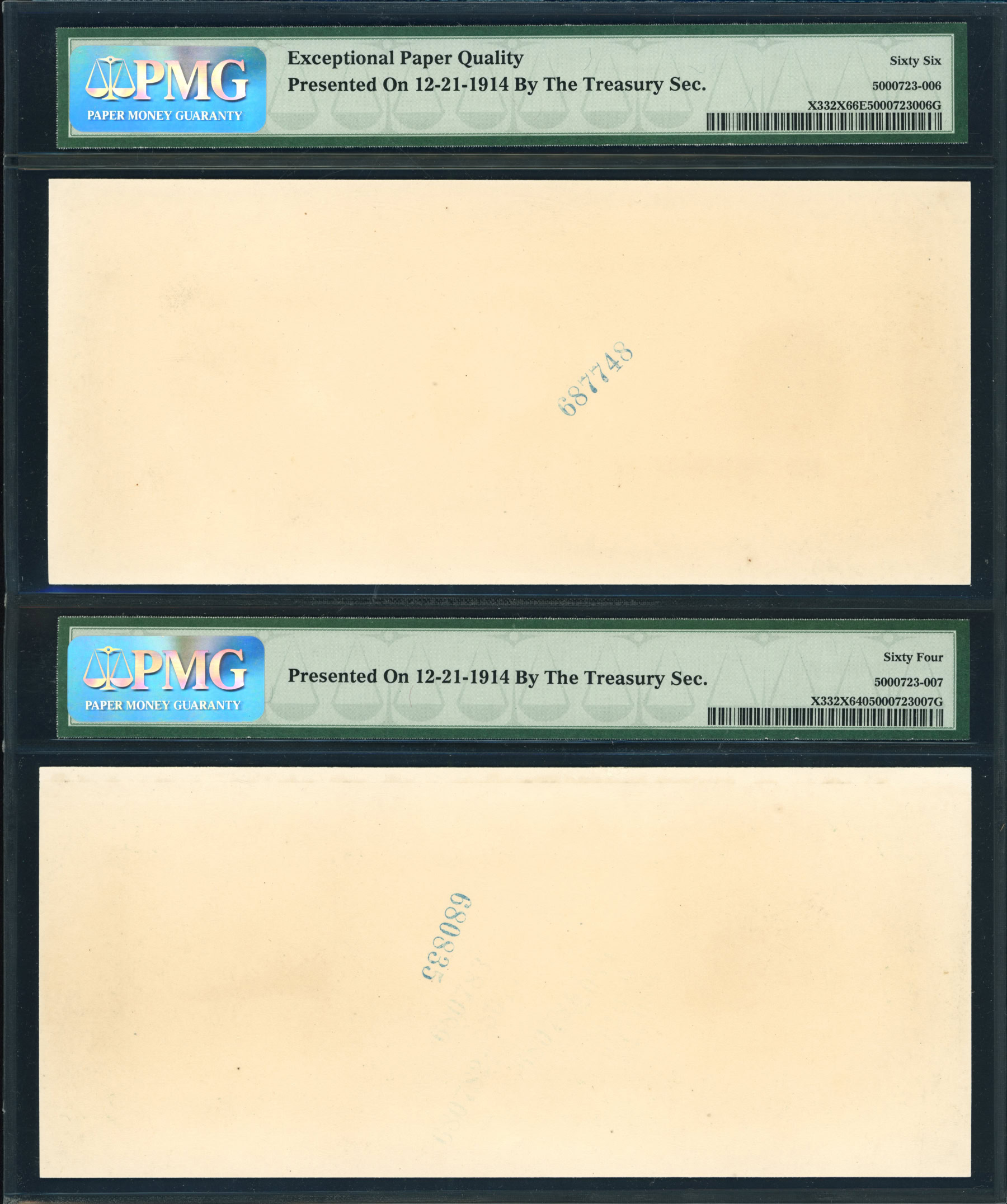 1914 $5, $10, $20, $50 & $100 Richmond Federal Reserve Notes Face and ...