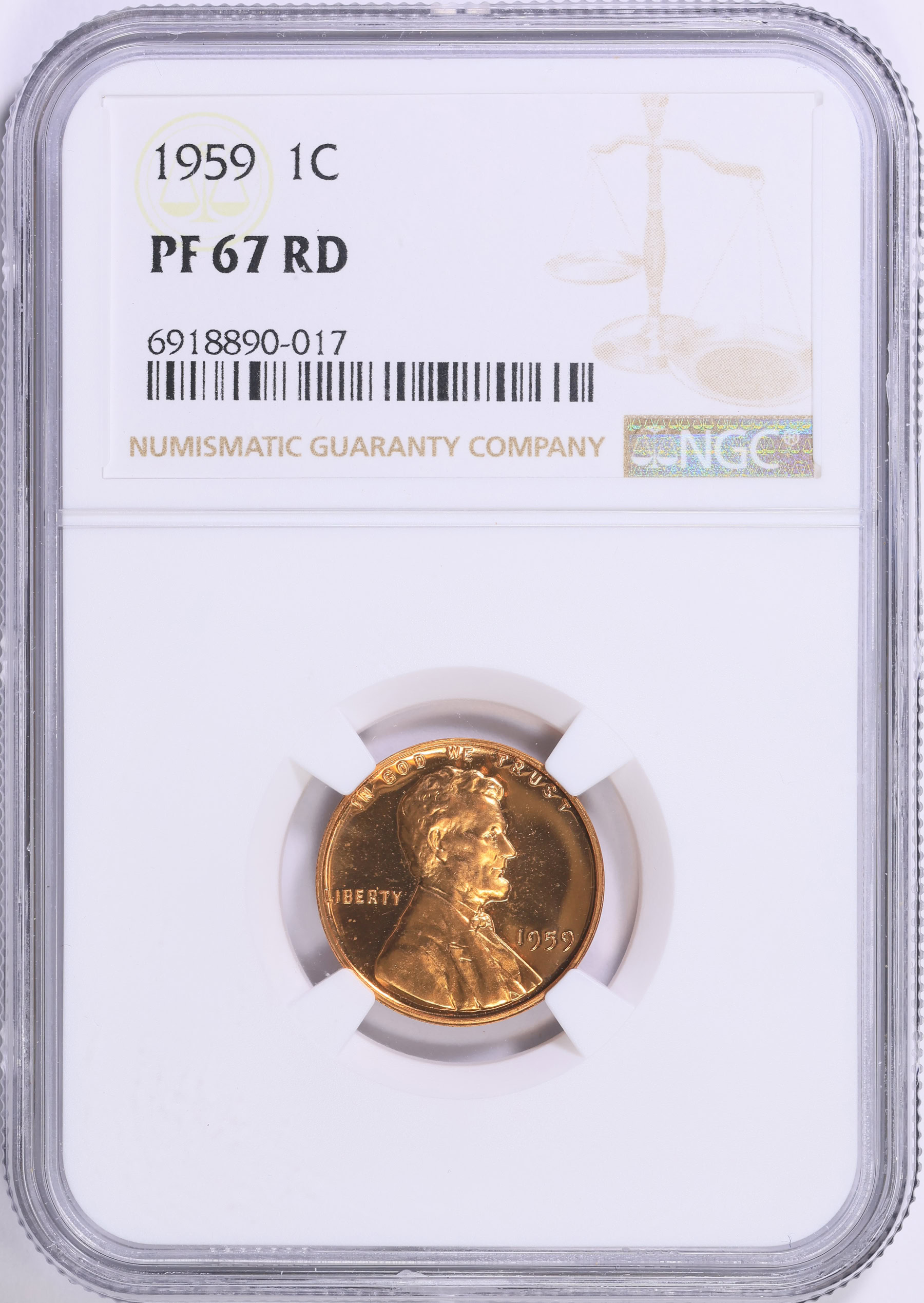 1959 Lincoln Cent NGC Proof-67 RD (Item 1922774) | GreatCollections ...