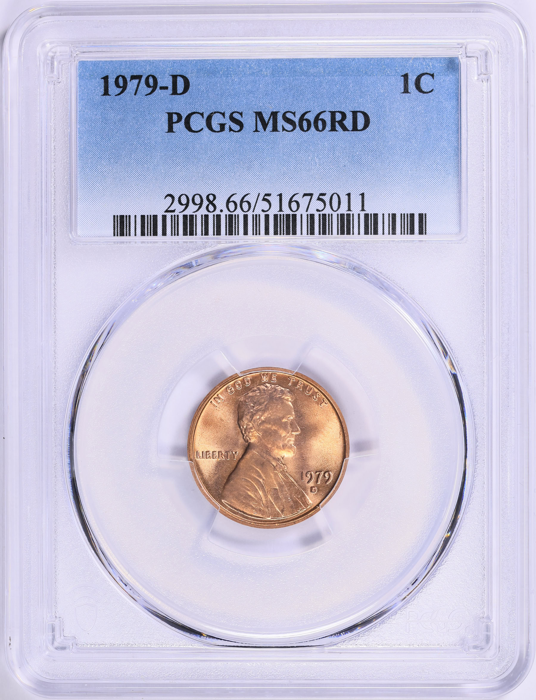 1979-D Lincoln Cent PCGS MS-66 RD (Item 1922943) | GreatCollections ...