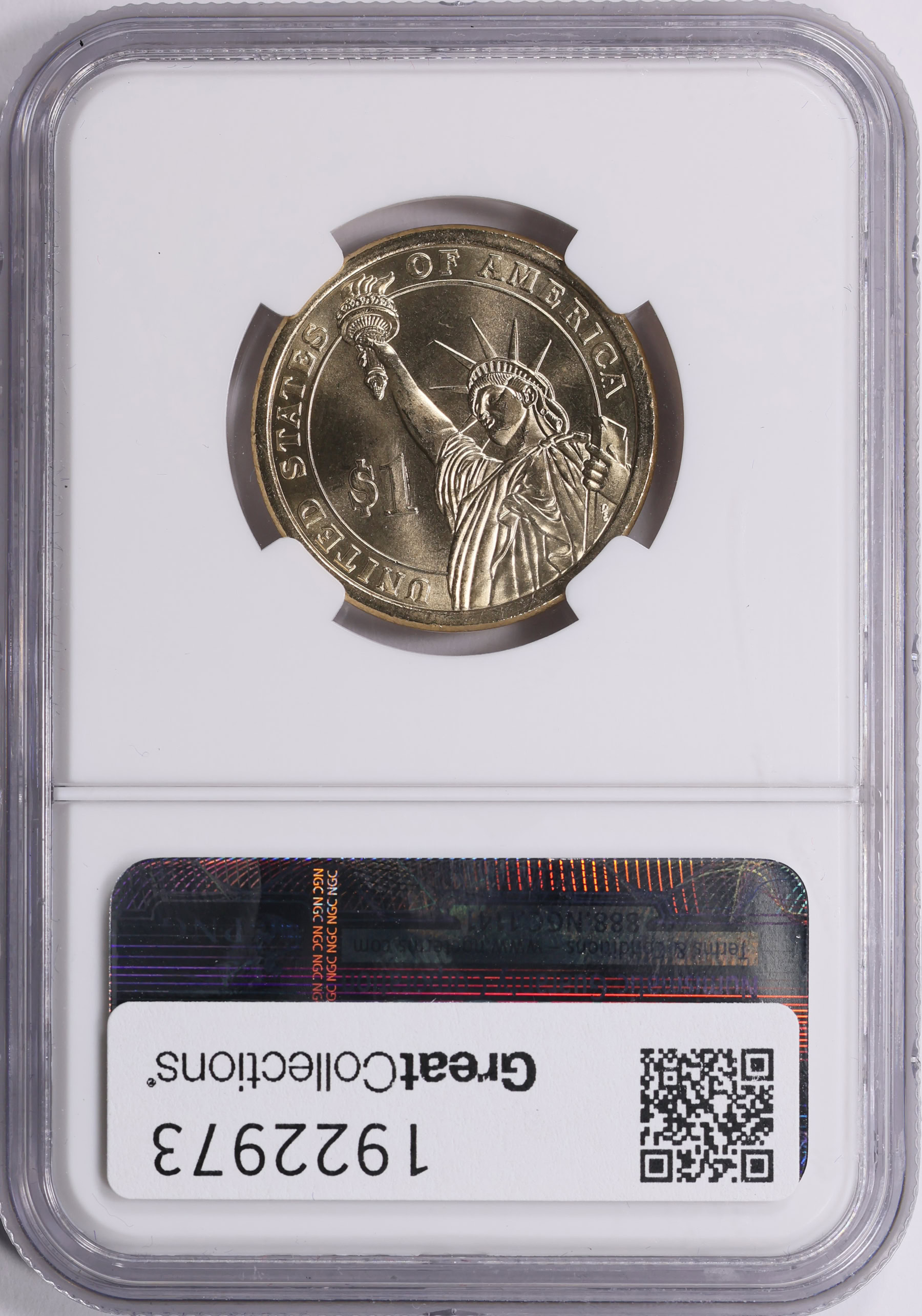 Mint Error (2007) Presidential Dollar John Adams Missing Edge Lettering ...