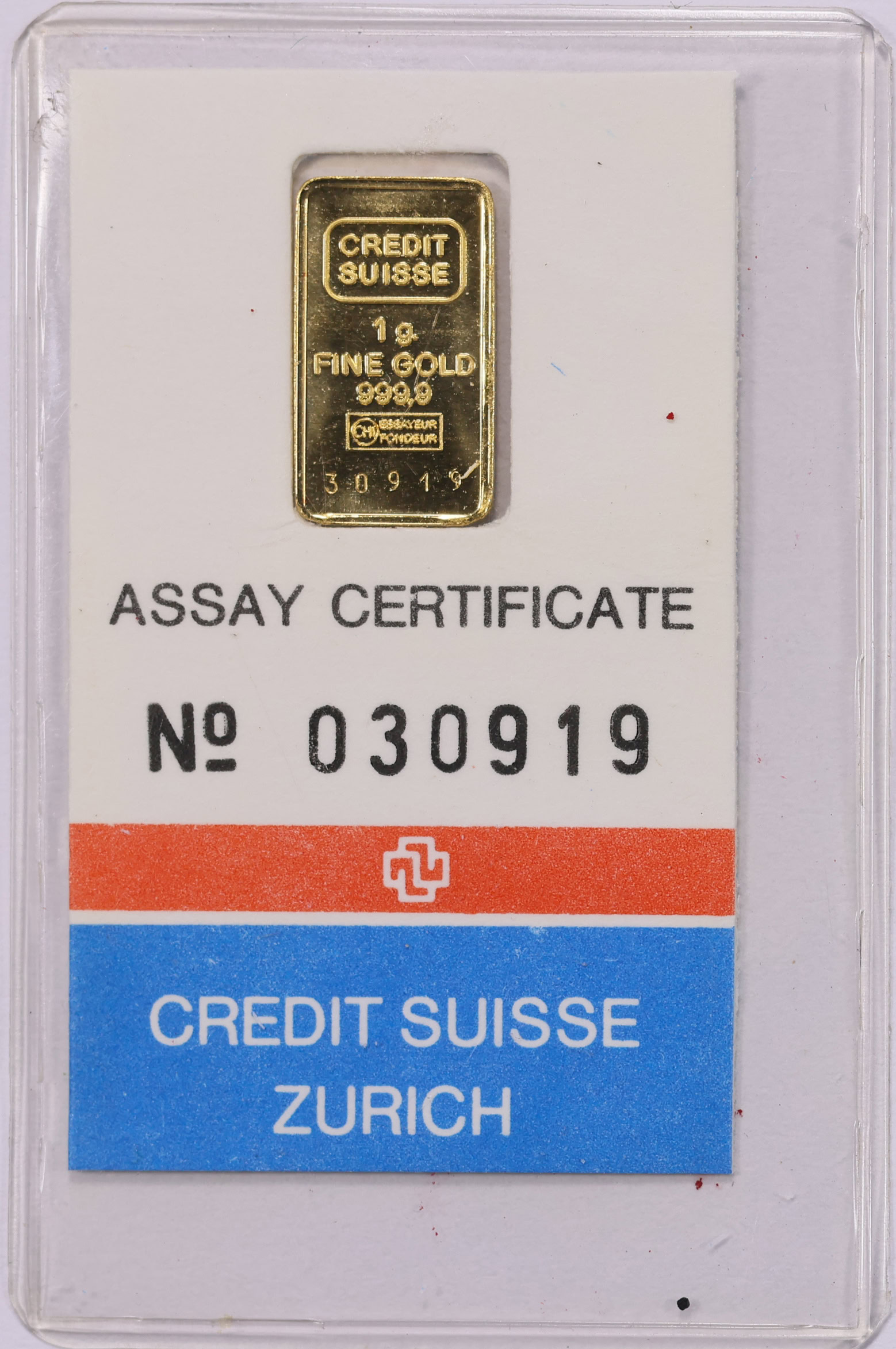 Switzerland ND Gold 1gm Gold Credit Suisse Ingot/Bar Uncertified in ...