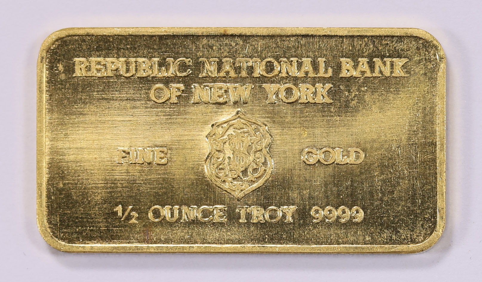 ND Gold 1/2oz Republic National Bank of New York Ingot/Bar Uncertified ...