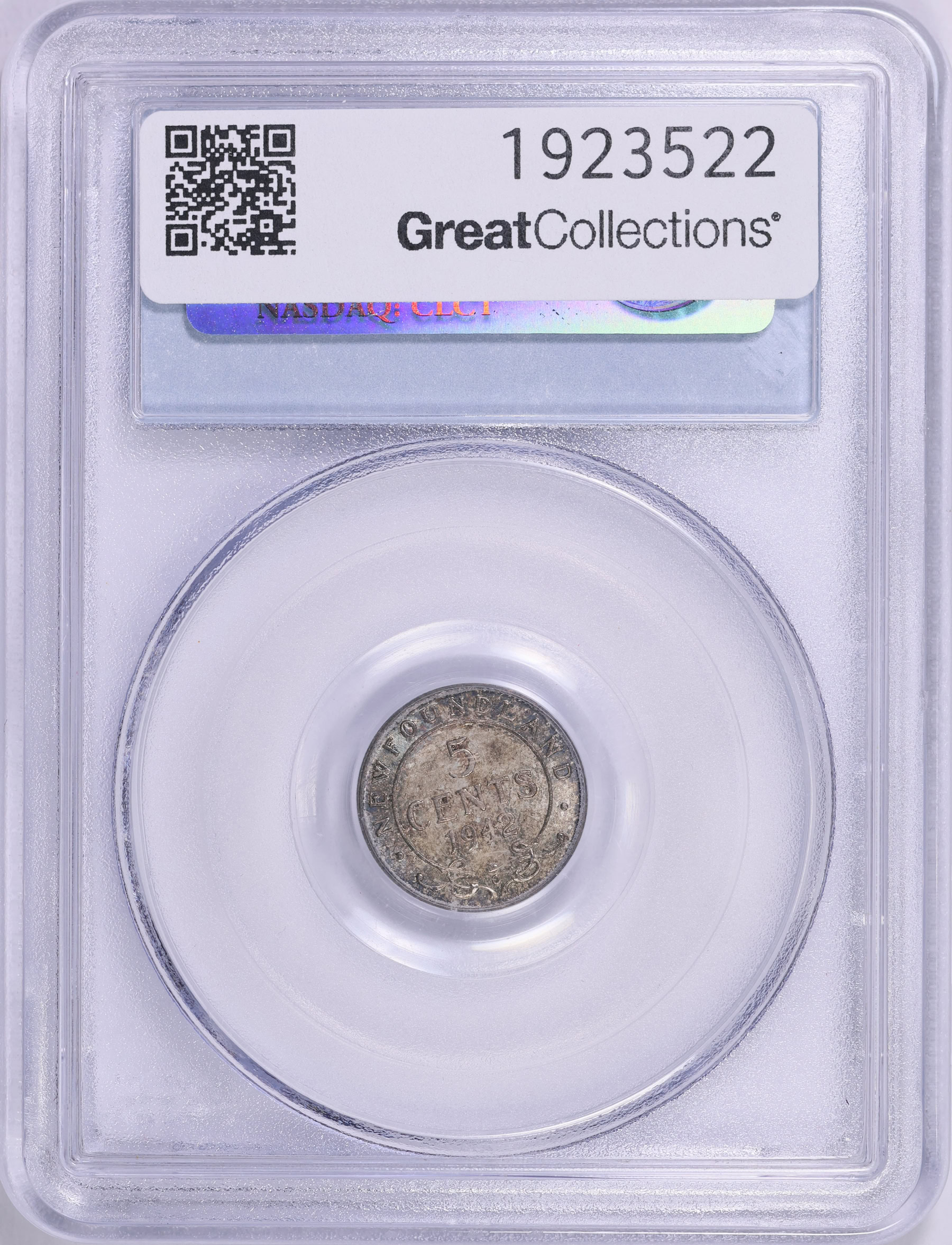 Canada - Newfoundland 1942-C Silver 5 Cents KM-19 PCGS MS-62 (ASW = 0. ...