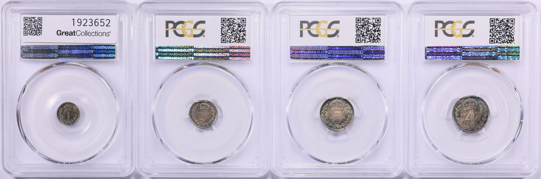 Great Britain 1894 Silver 1p, 2p, 3p & 4p Maundy Set KM-MDS150 PCGS PL ...