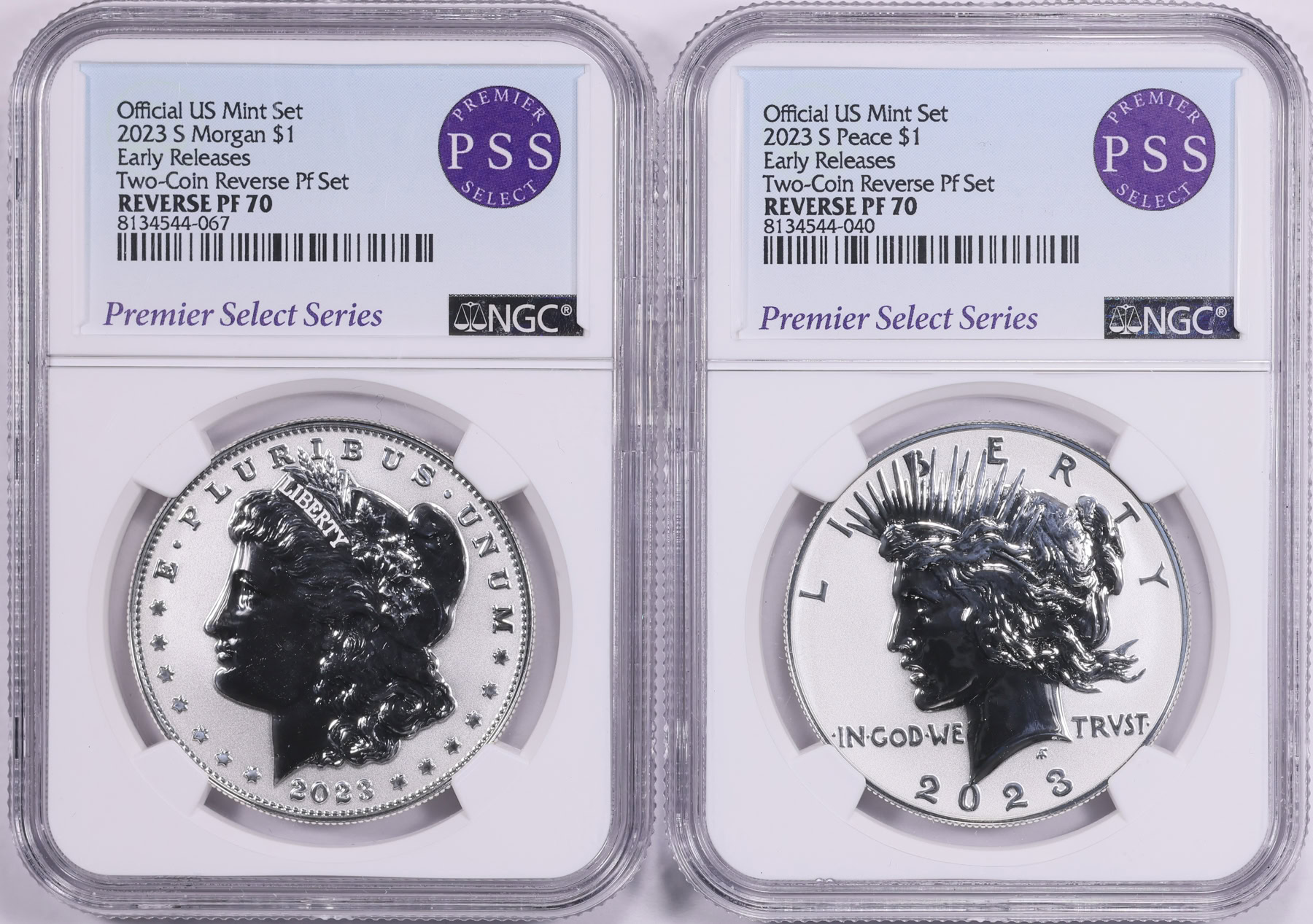 2023-S Morgan and Peace Silver Dollar Two-Coin Reverse Proof Set Early ...