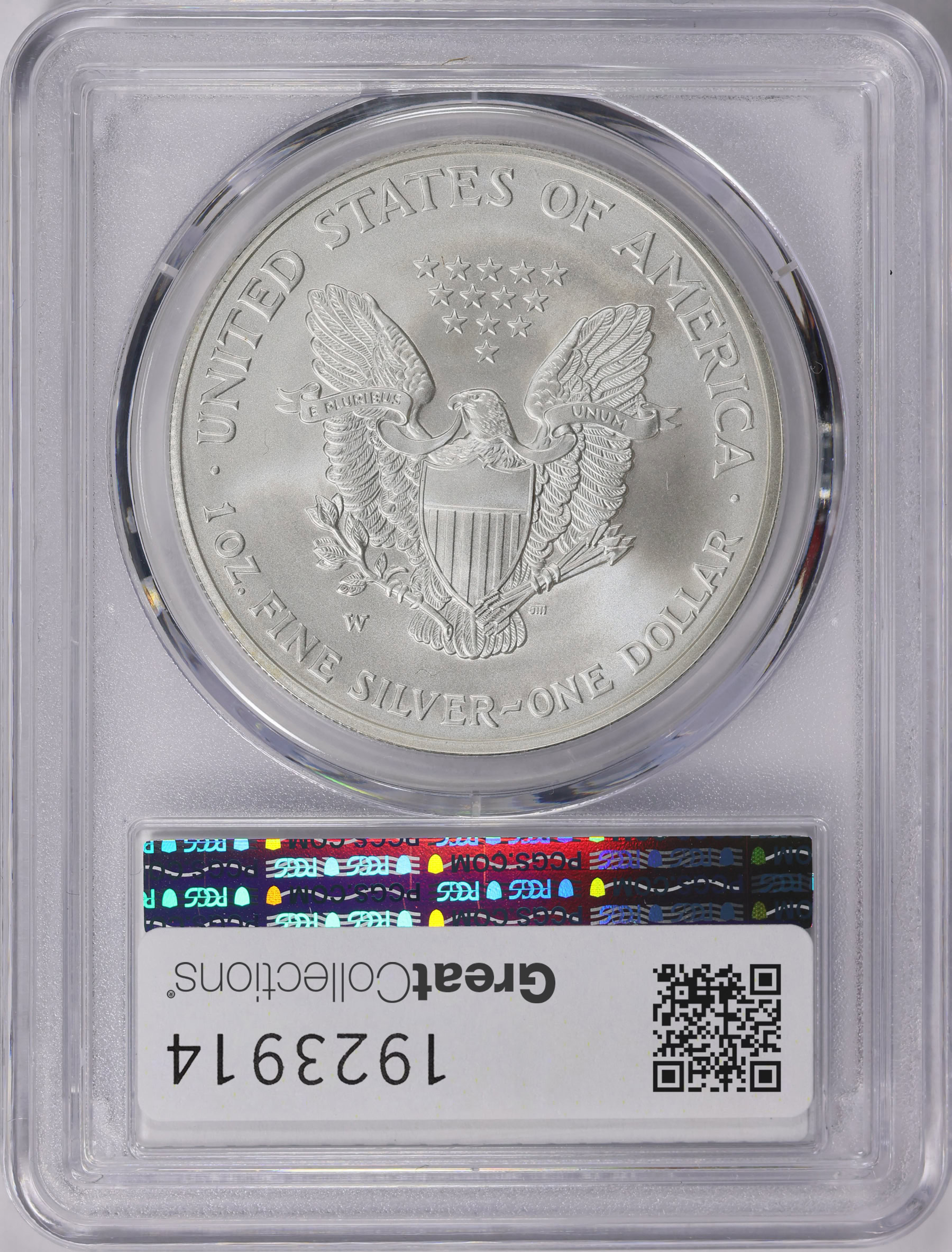 2008-W $1 Silver Eagle Reverse of 2007 Burnished PCGS SP-70 (Item ...