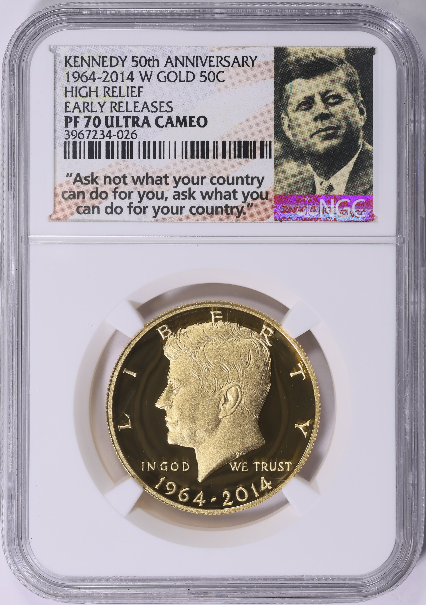 2014-W John F. Kennedy Gold Half Dollar 50th Anniversary Early Releases ...