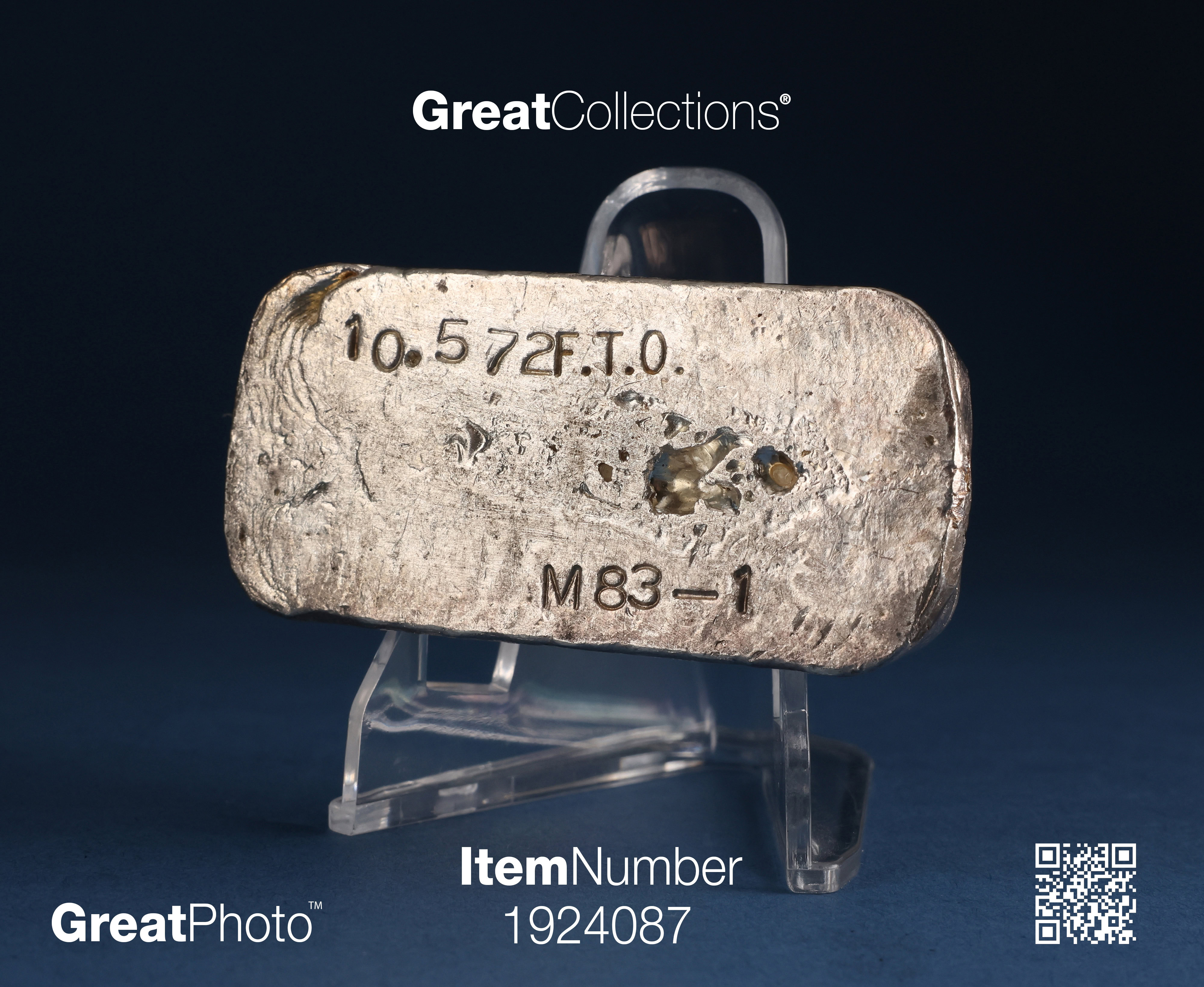 ND Silver 10.572oz LMC Ingot/Bar Uncertified (ASW = 10.561 oz.) | Cert ...