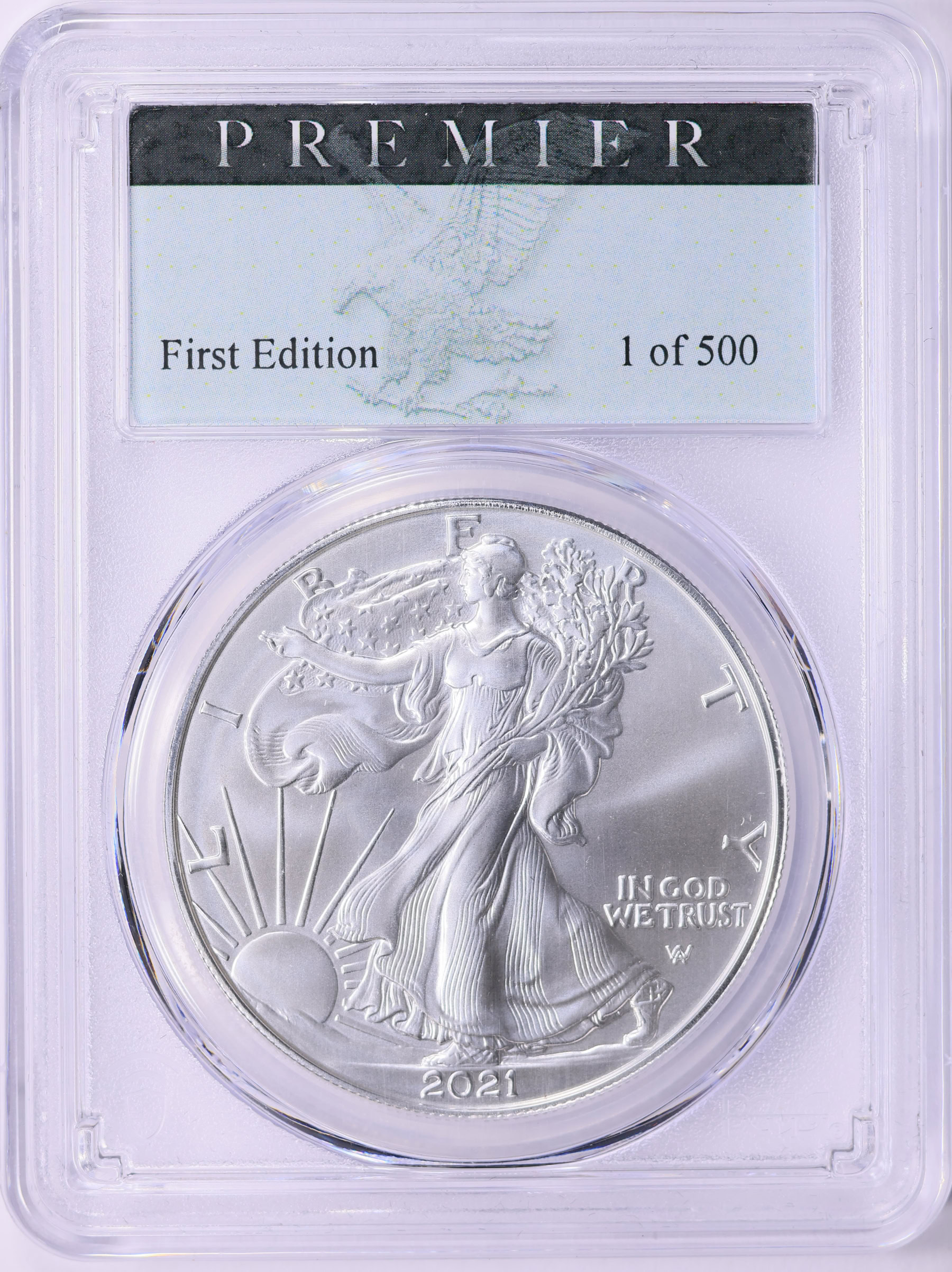 2021-W $1 Silver Eagle Burnished Type 2 PCGS SP-70 (Premier Label ...