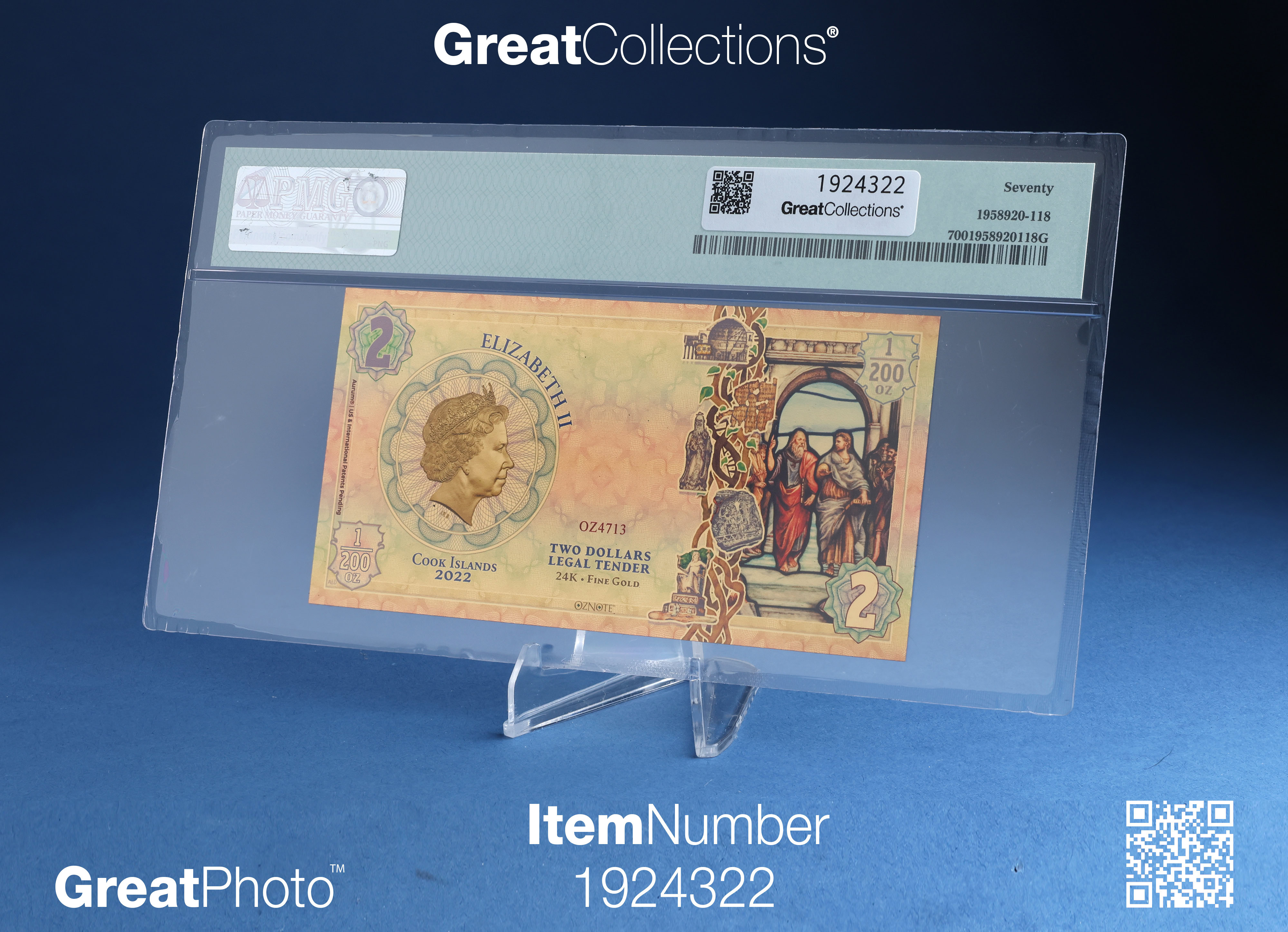 Cook Islands 2022 $2 Threads of Light, Voice 1/200 oz. .999 Gold PMG ...