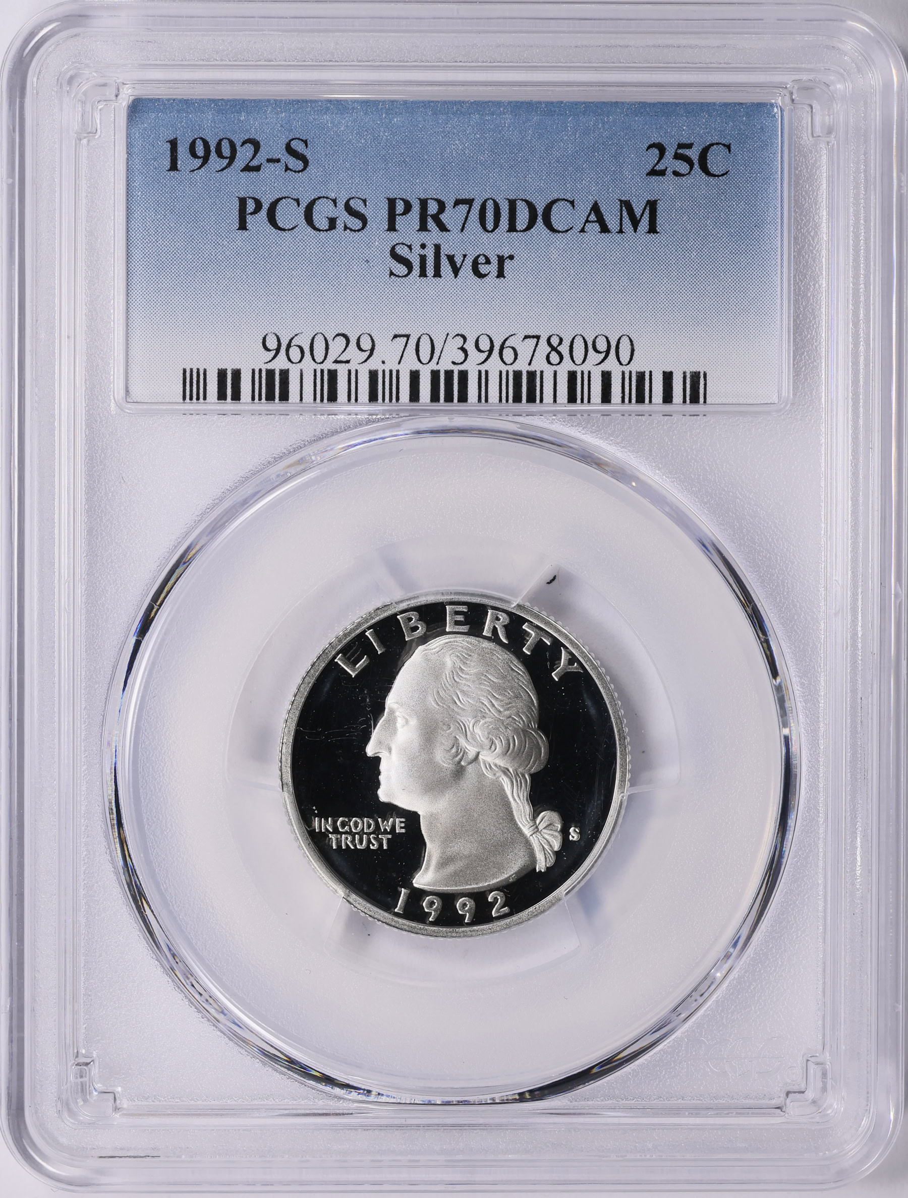 1992-S Washington Quarter Silver PCGS Proof-70 DCAM (Item 1924362 ...