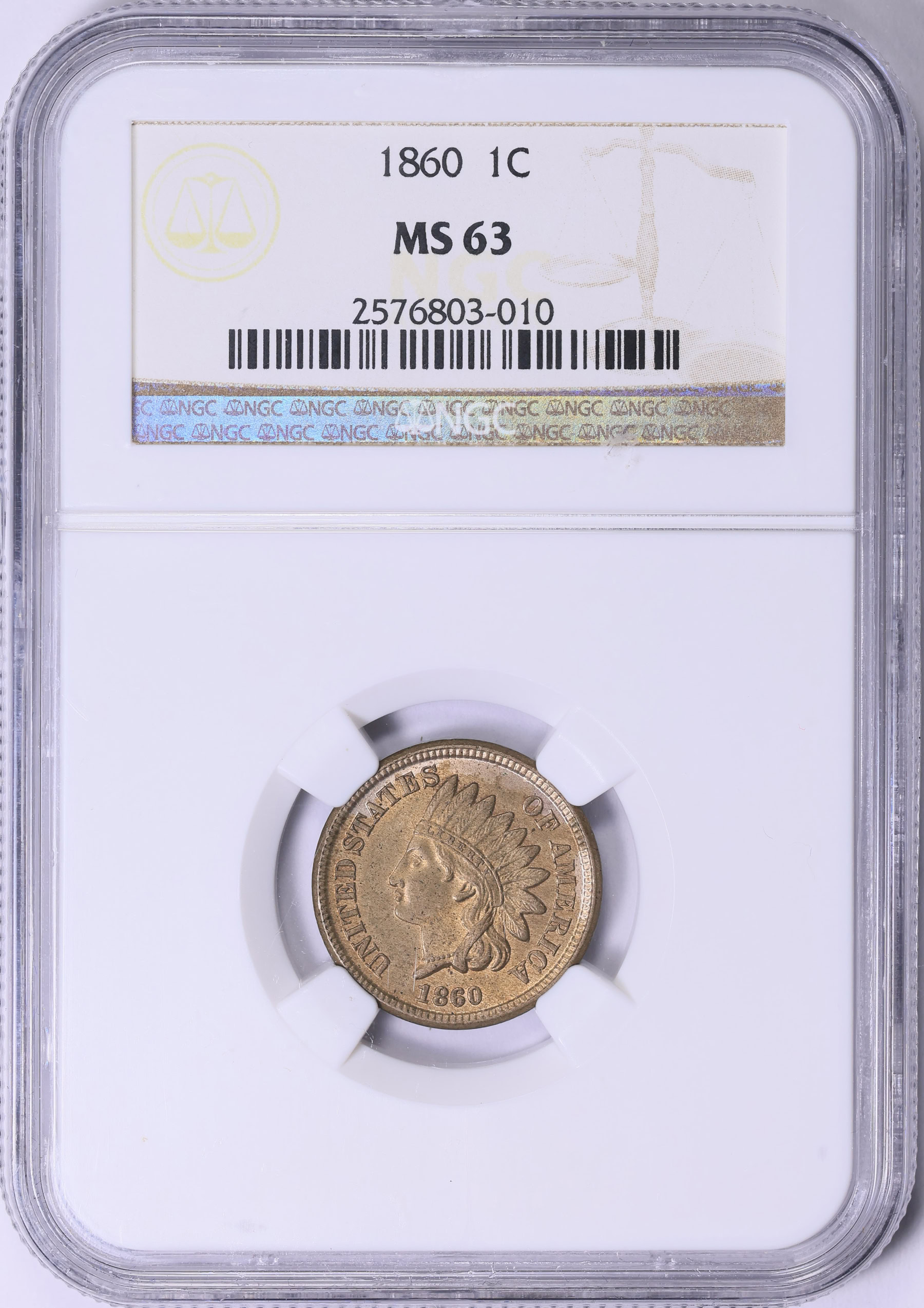 1860 Indian Cent NGC MS-63 (Item 1924657) | GreatCollections Coin Auctions