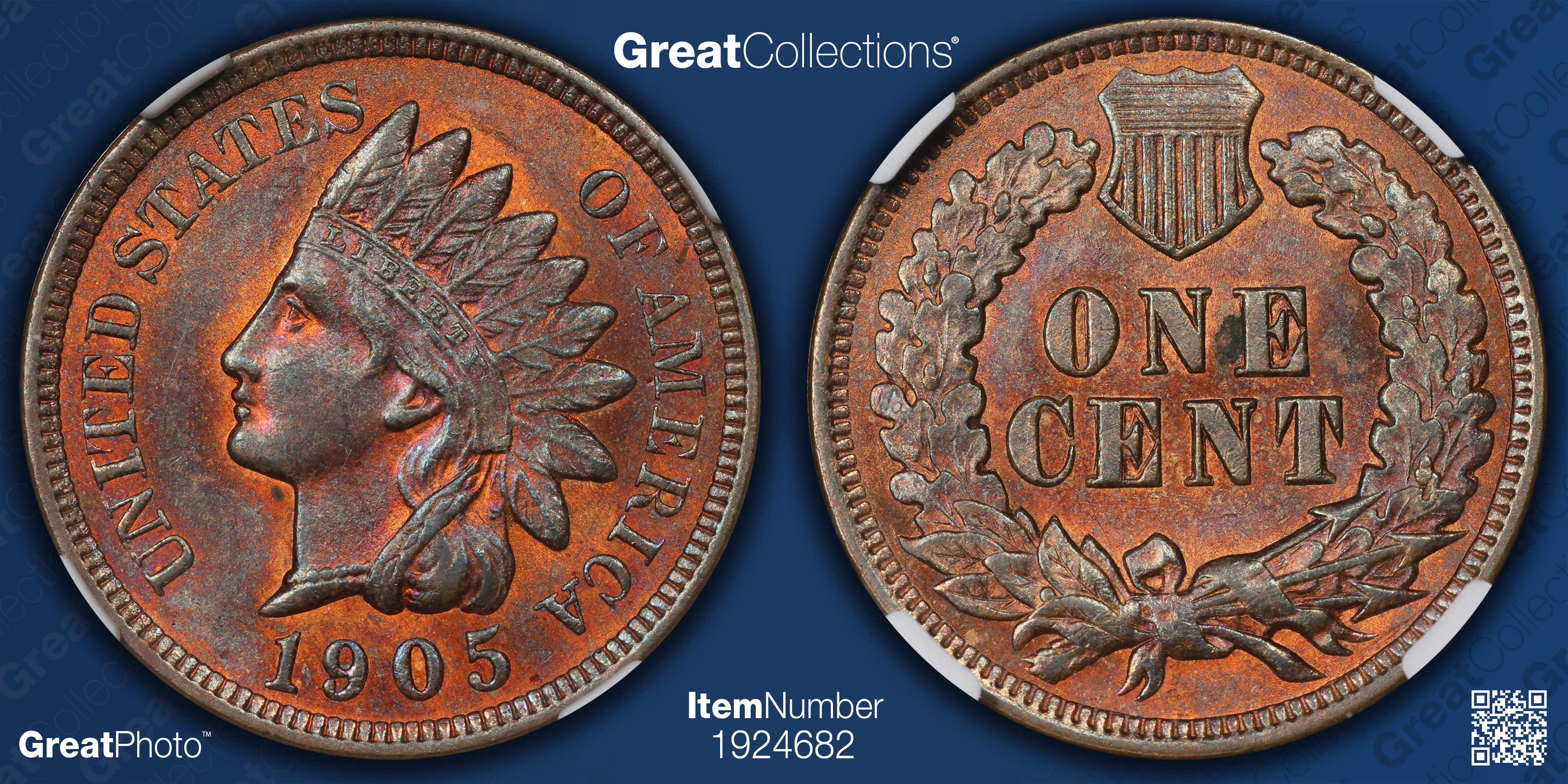 1905 Indian Cent NGC MS-63 RB (Item 1924682) | GreatCollections Coin ...