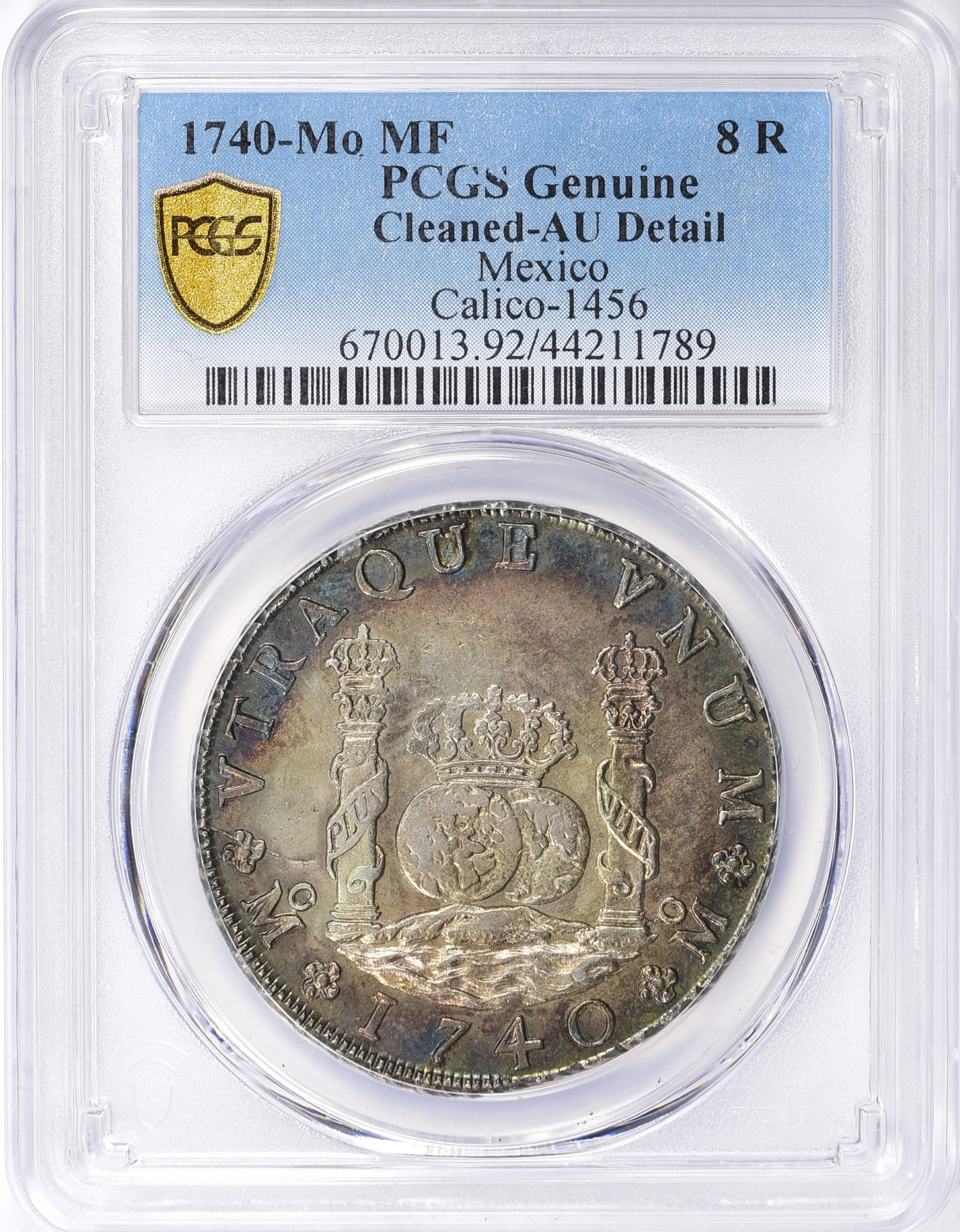 Mexico 1740-Mo MF Silver 8 Reales KM-103 PCGS Genuine AU Details (Item ...