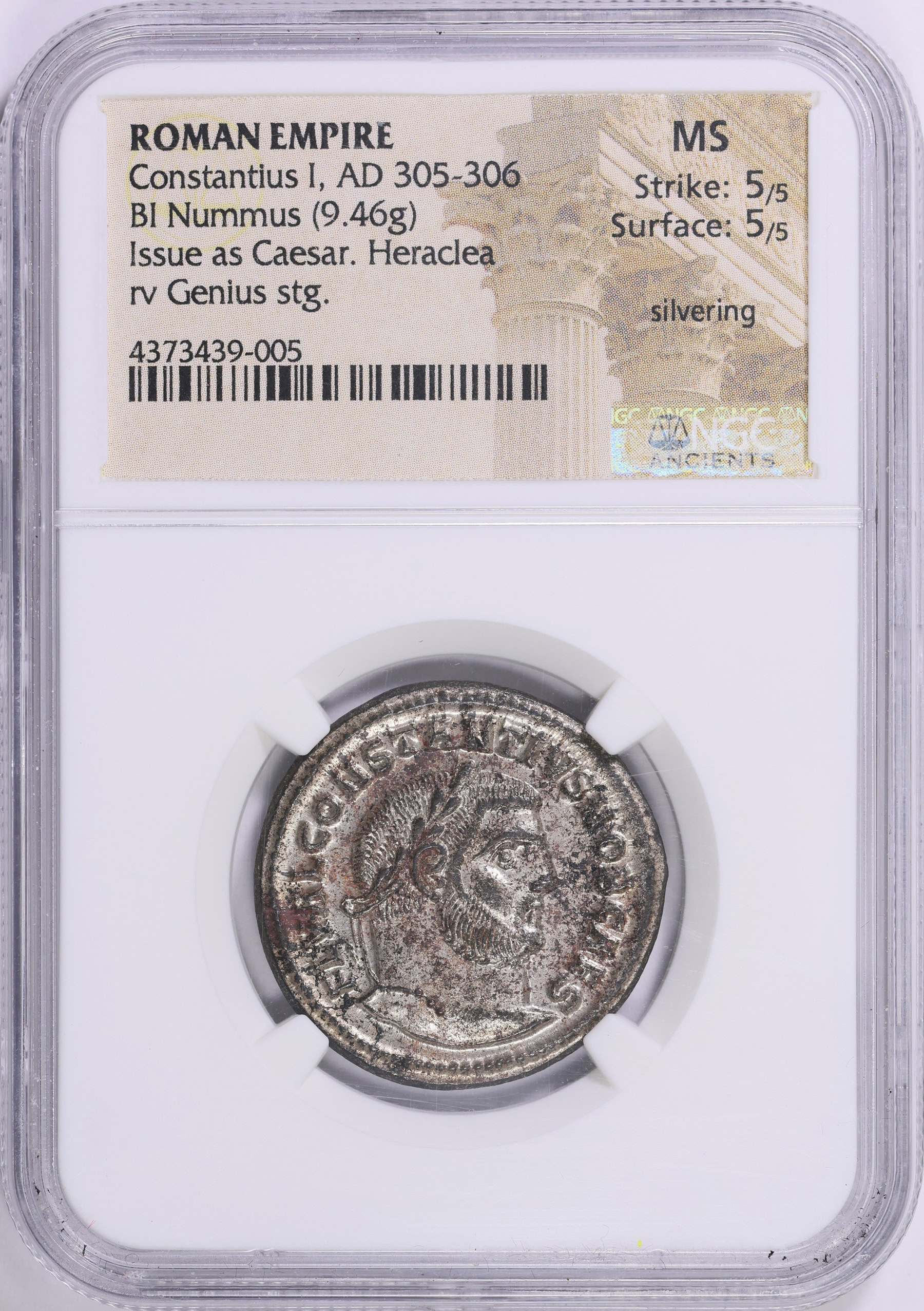 Ancient Roman Empire, Constantius I as Caesar (A.D. 293-305) c.A.D. 296 ...