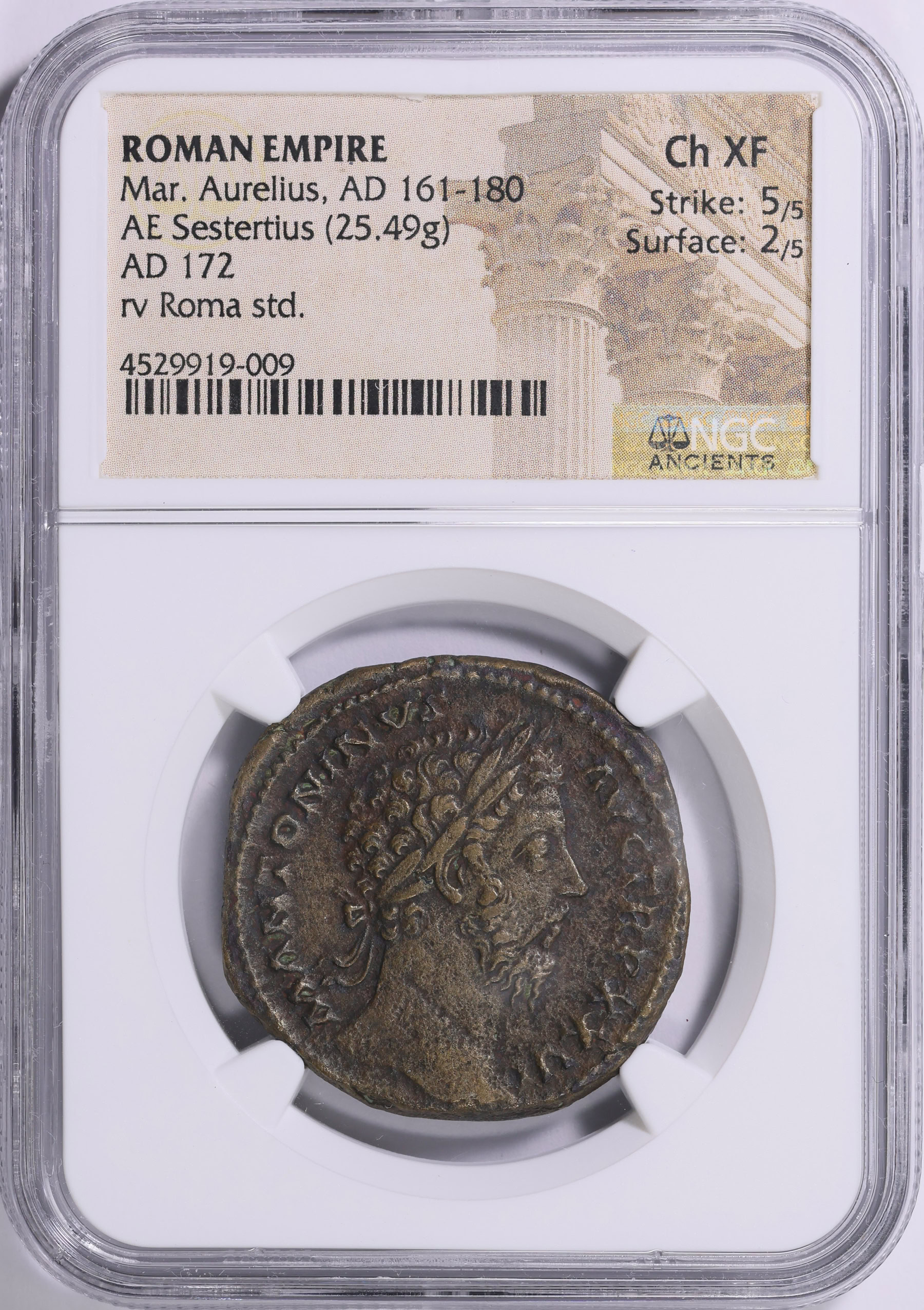 Ancient Roman Empire, Marcus Aurelius (A.D. 161-180) A.D. 172 AE ...