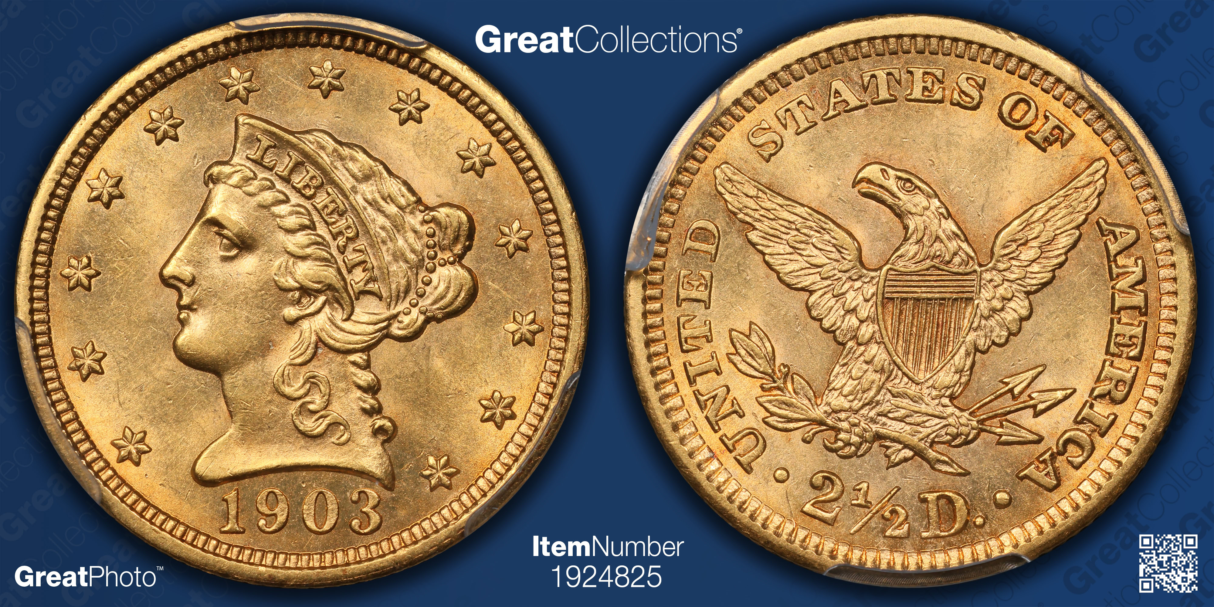 1903 Liberty Gold Quarter Eagle PCGS MS-62 (Item 1924825 ...