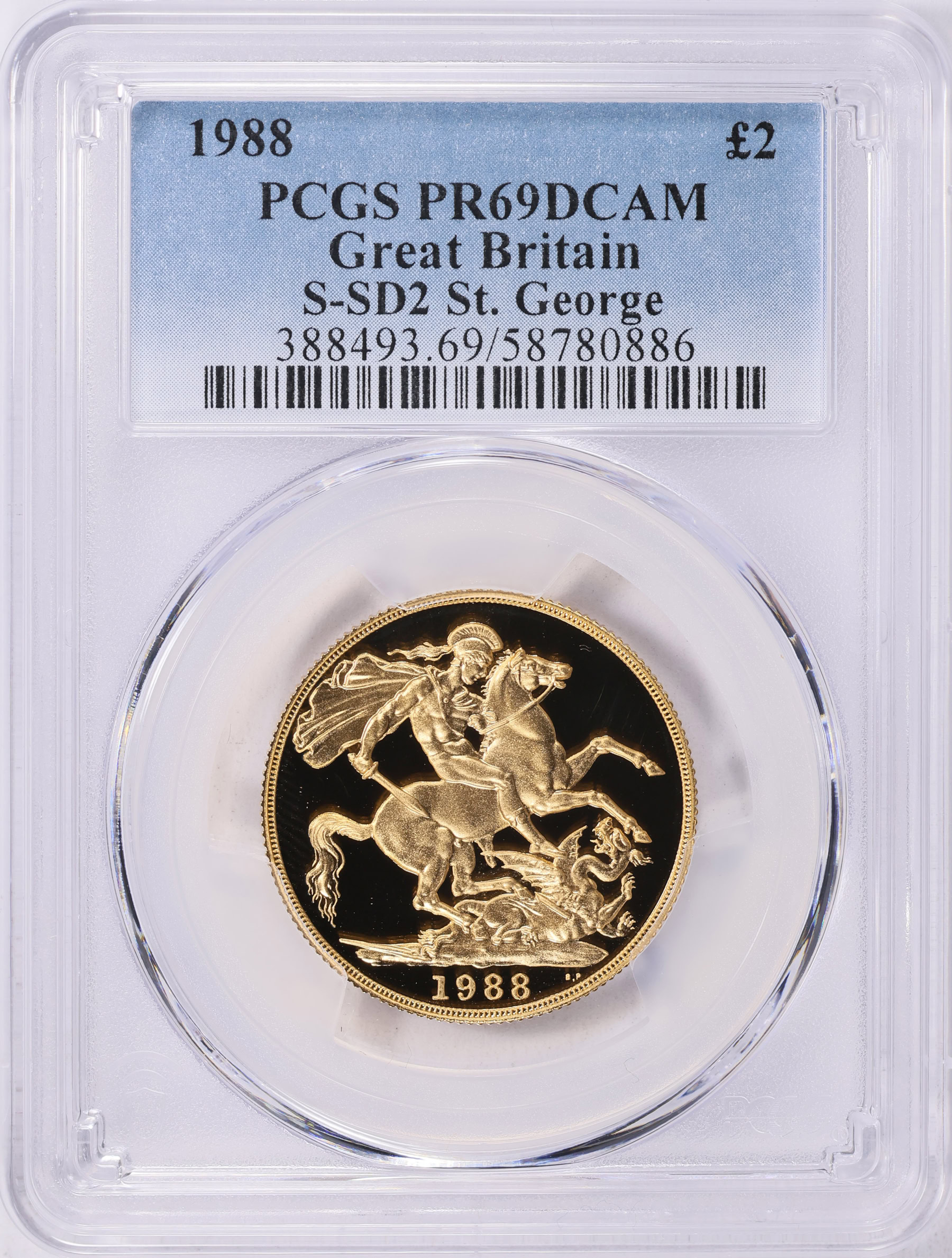 Great Britain 1988 Gold £2 St. George KM-944 PCGS Proof-69 DCAM (AGW ...