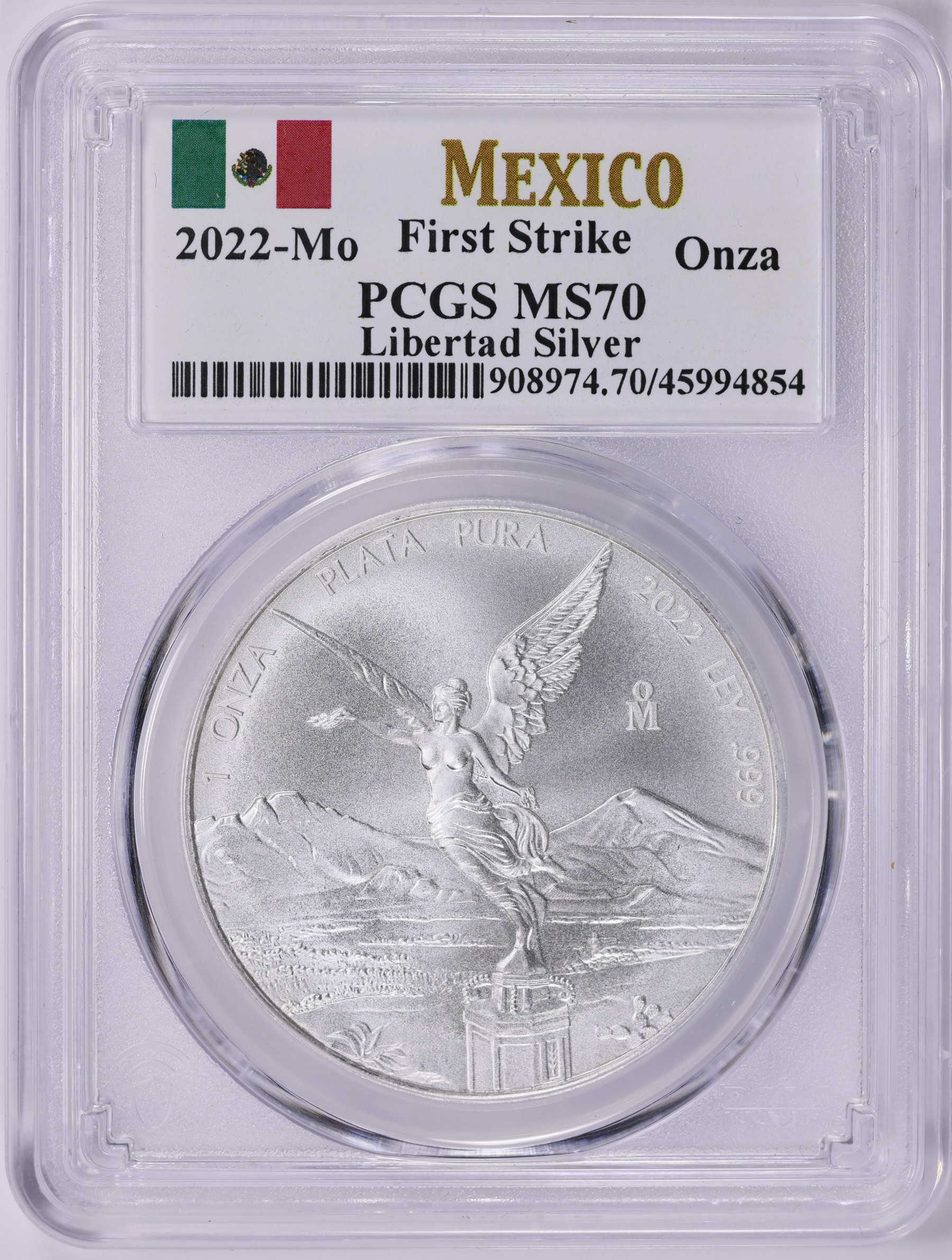 Mexico 2022-Mo Silver Onza Libertad KM-639 First Strike PCGS MS-70 ...