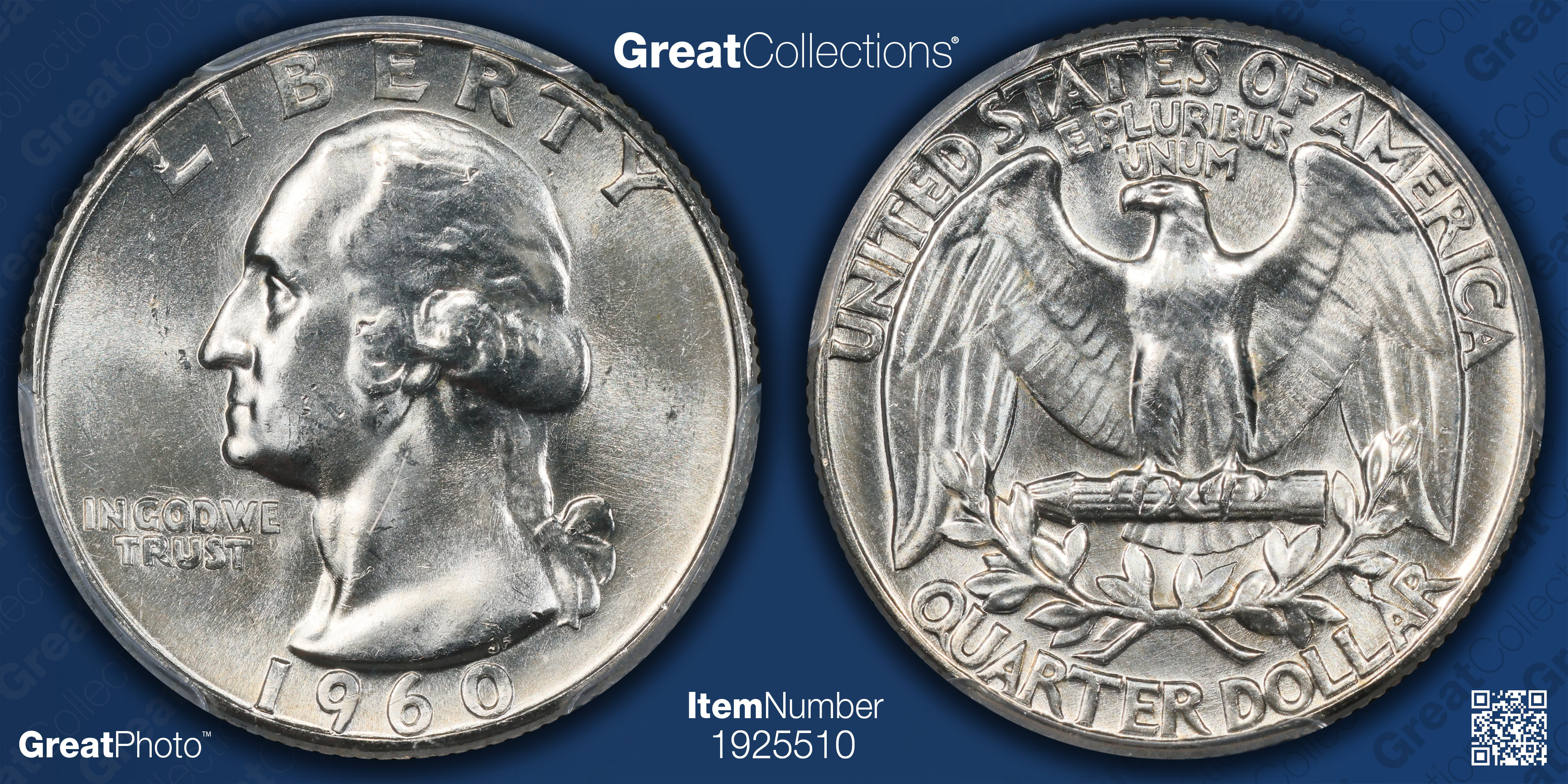 1960 Washington Quarter Type B Reverse FS-901 PCGS MS-65 (Item 1925510 ...
