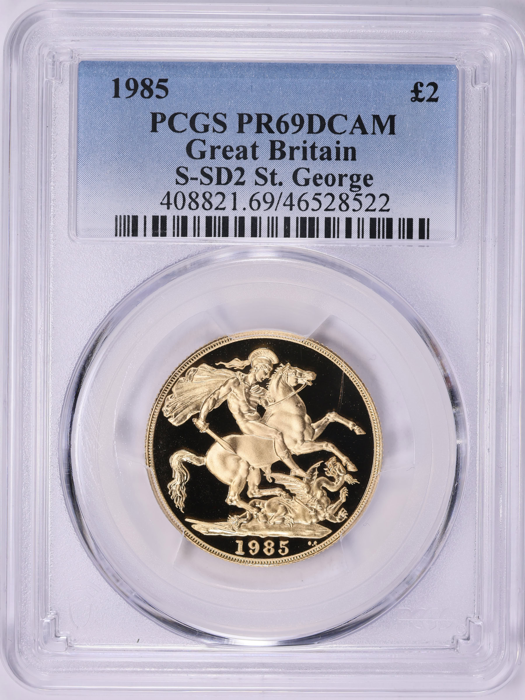 Great Britain 1985 Gold £2 St. George KM-944 PCGS Proof-69 DCAM (AGW ...