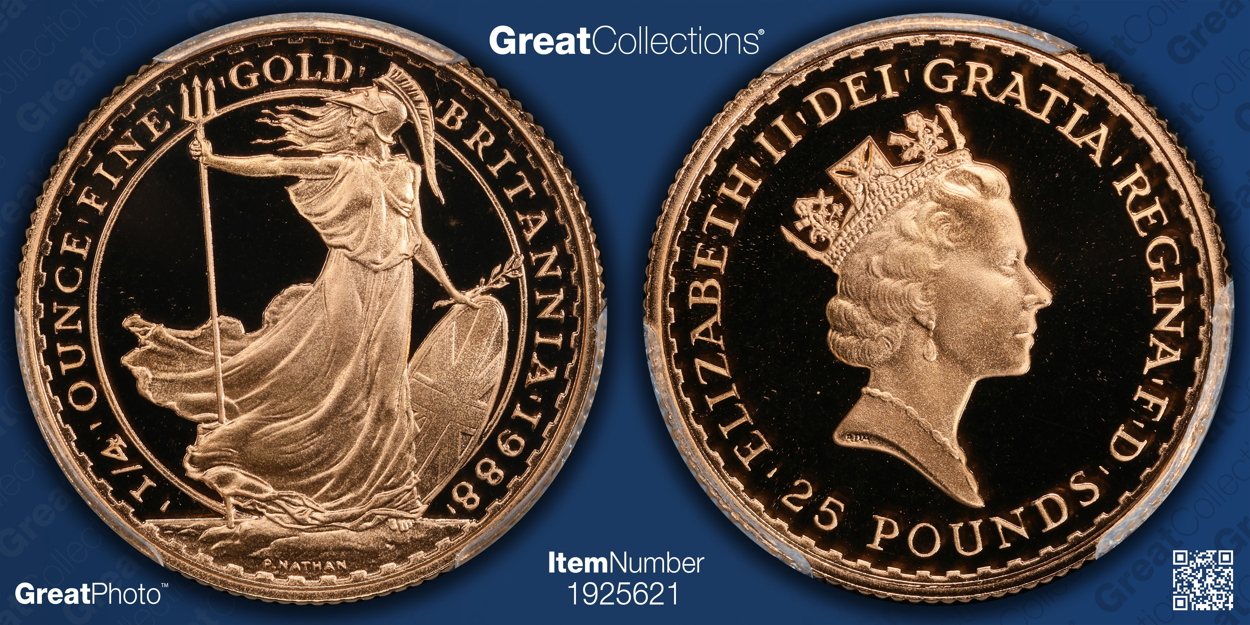 Great Britain 1988 Gold £25 Britannia KM-951 PCGS Proof-69 DCAM (AGW ...