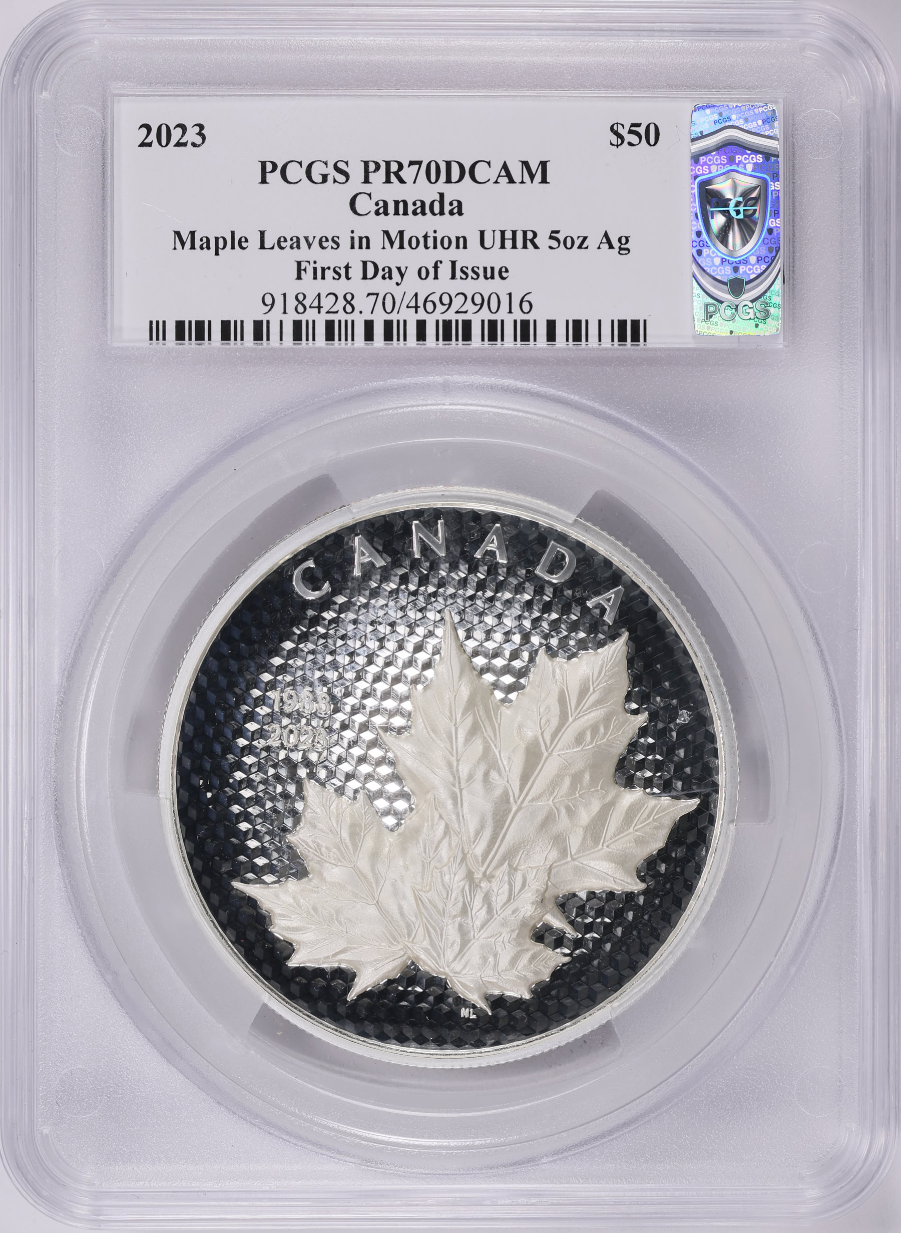Canada 2023 Silver $50 Maple Leaves in Motion Ultra High Relief KM-3321 ...