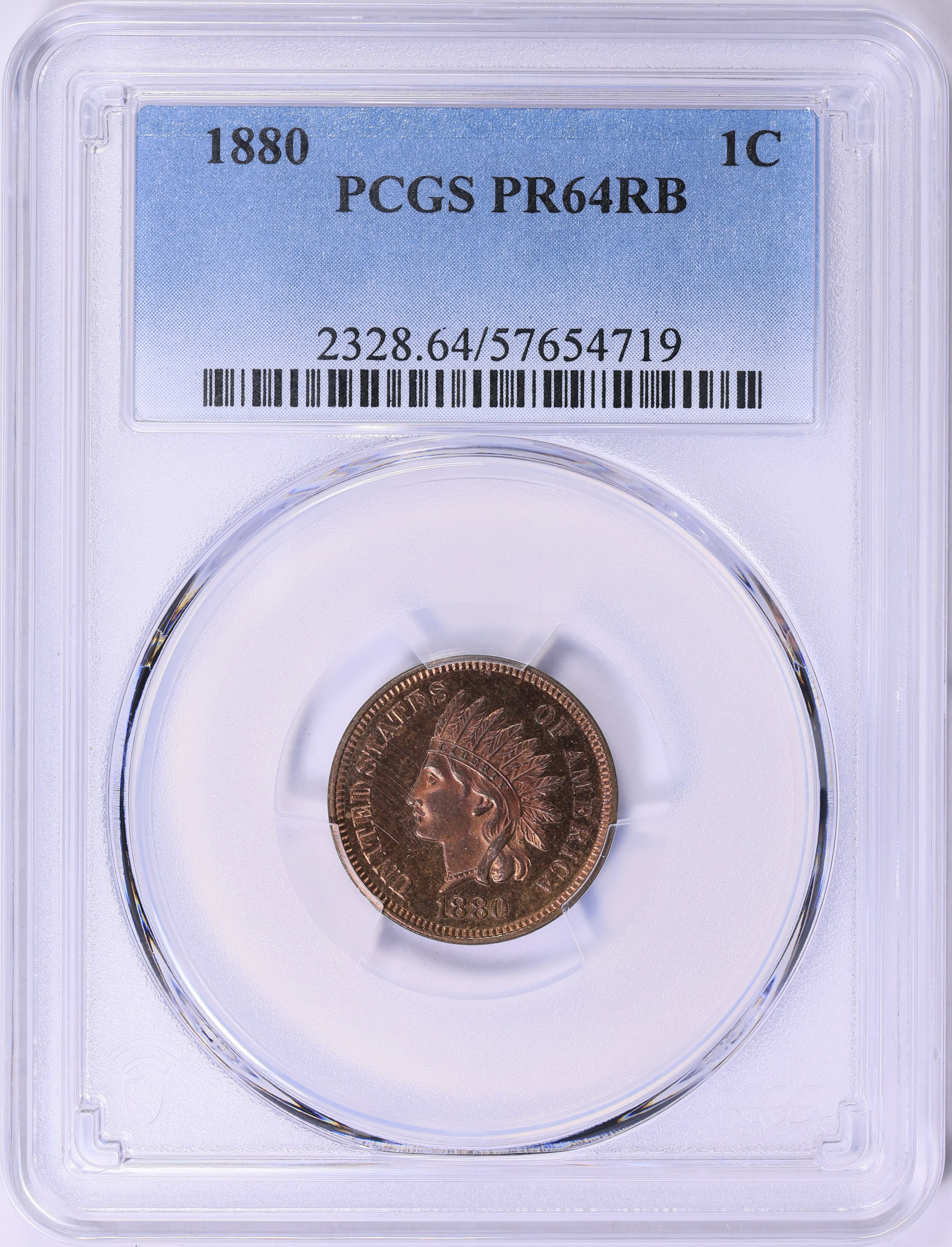 1880 Indian Cent PCGS Proof-64 RB (Item 1926398) | GreatCollections ...