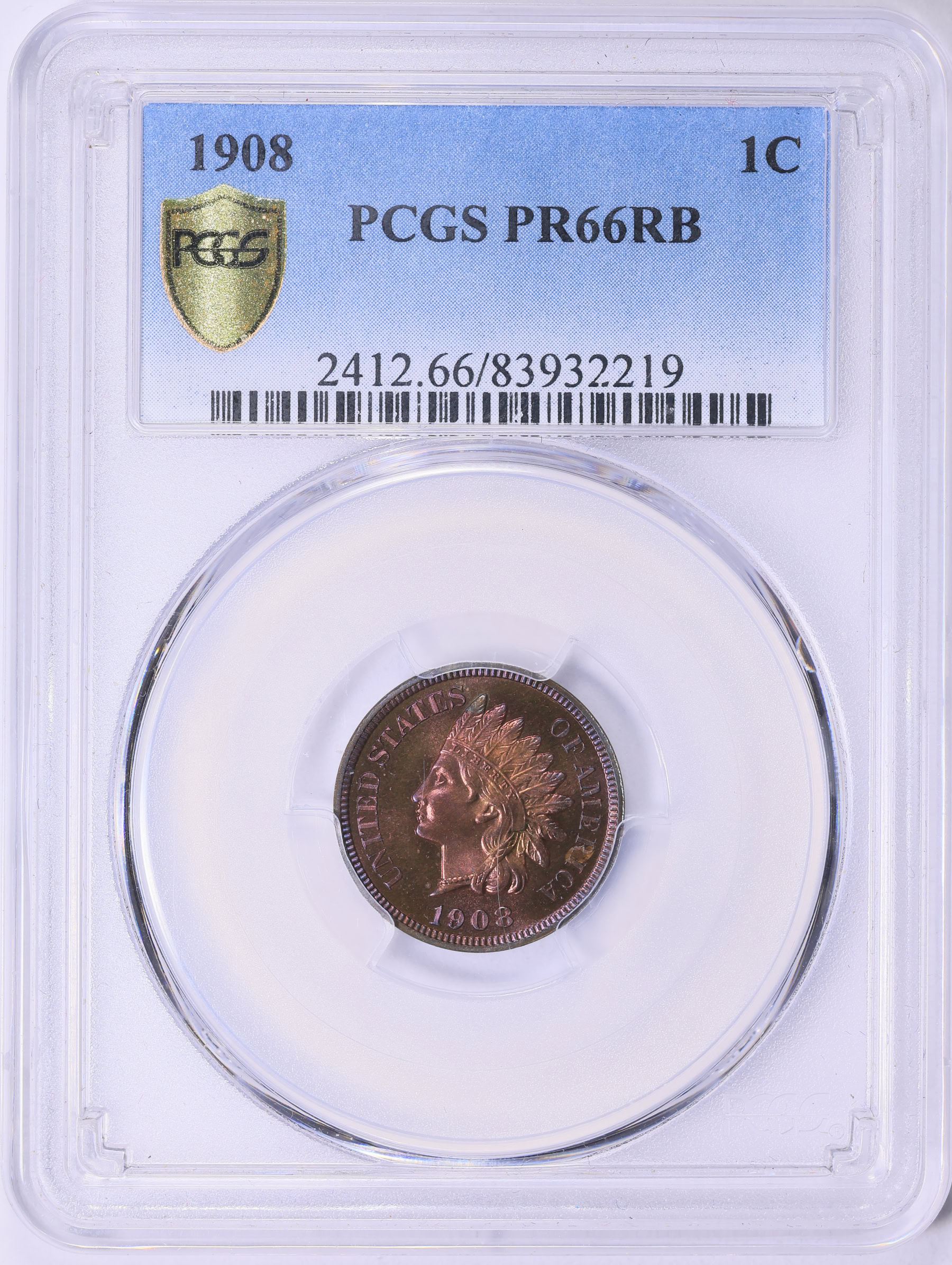 1908 Indian Cent PCGS Proof-66 RB (Toned) (Item 1926512 ...