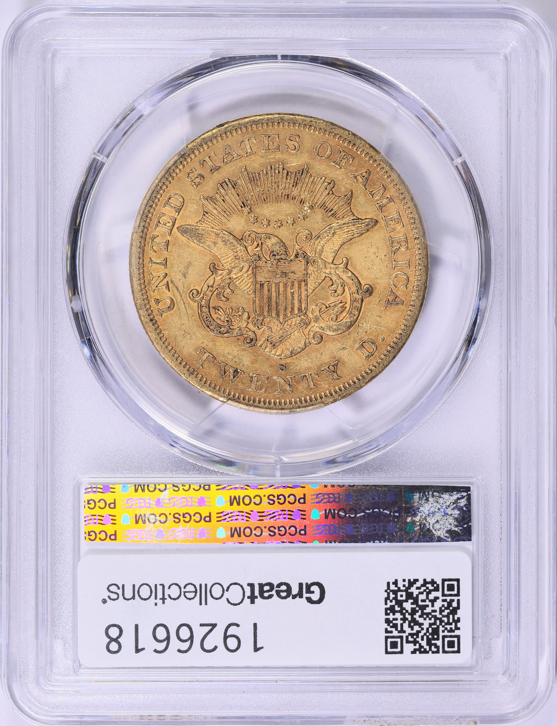 1865-S Liberty Gold Double Eagle PCGS AU-55 (The Fairmont Collection) (Item 1926618 ...