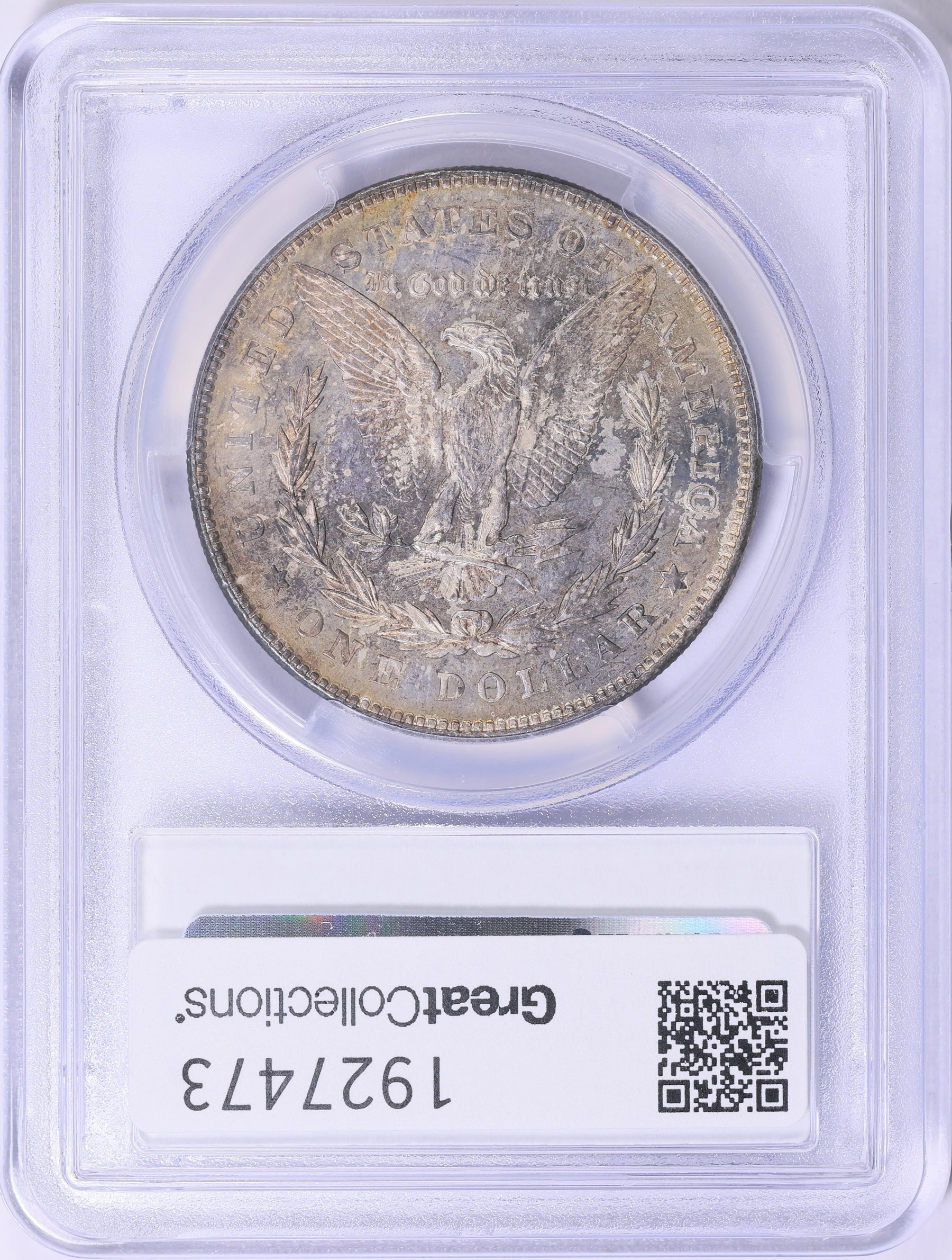 1878 Morgan Silver Dollar 7 Tailfeathers, Reverse of 1878 PCGS MS-62 ...