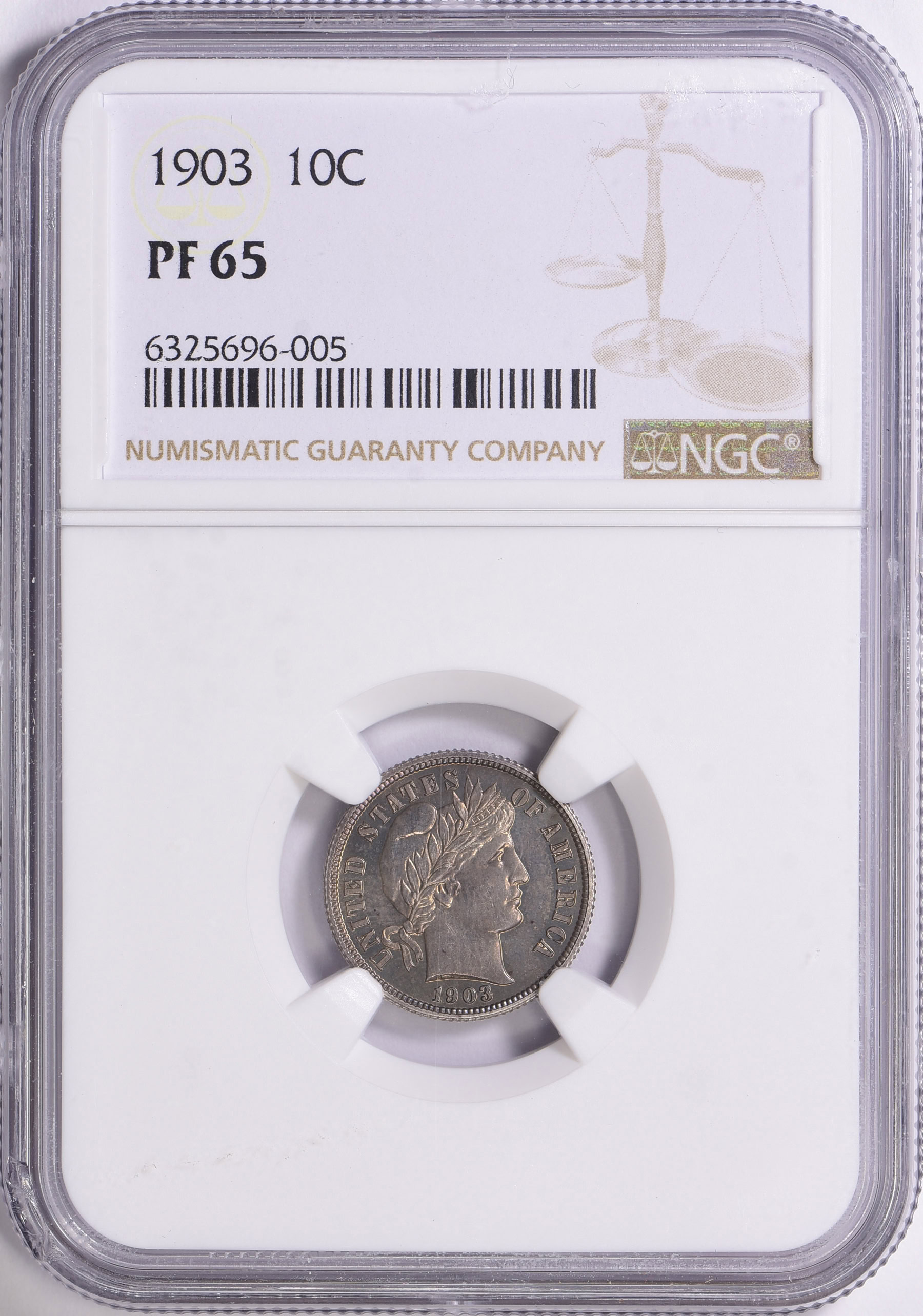 1903 Barber Dime NGC Proof-65 (Toned) (Item 1927888) | GreatCollections ...