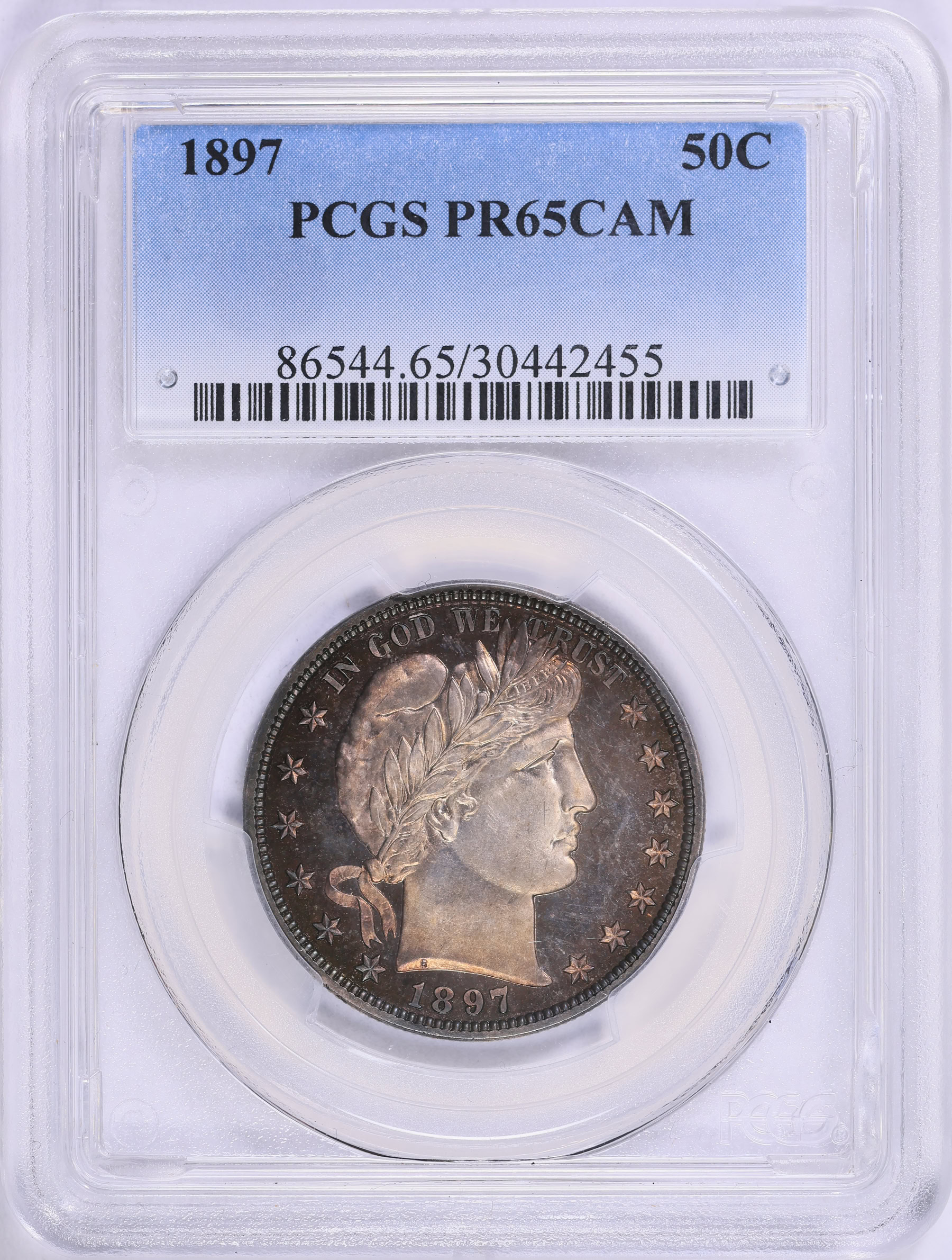 1897 Barber Half Dollar PCGS Proof-65 CAMEO (Toned) (Item 1927889 ...