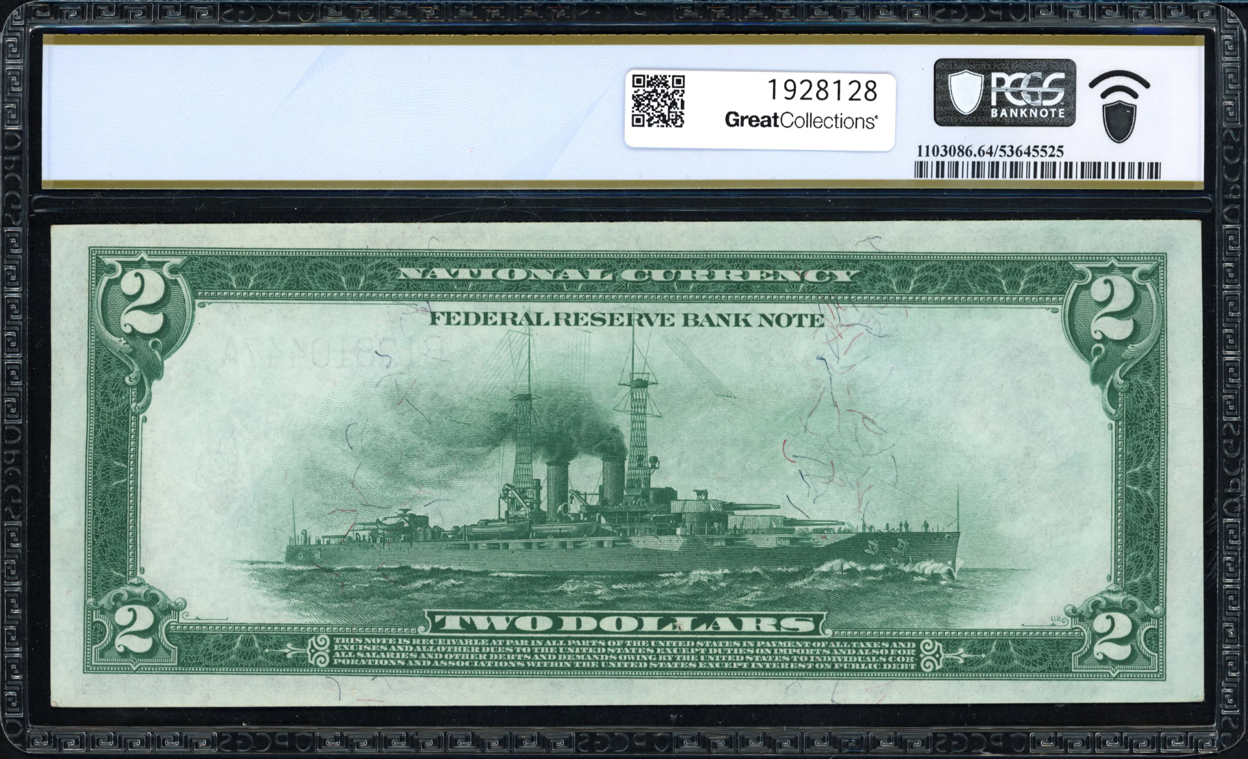 Fr. 752 1918 $2 New York Federal Reserve Bank Note Elliott / Burke ...