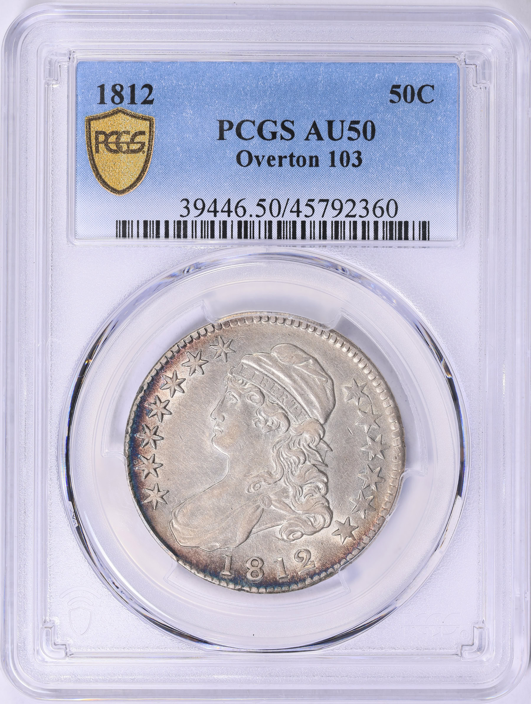 1812 Capped Bust Half Dollar Overton 103 PCGS AU-50 (Toned) (Item ...
