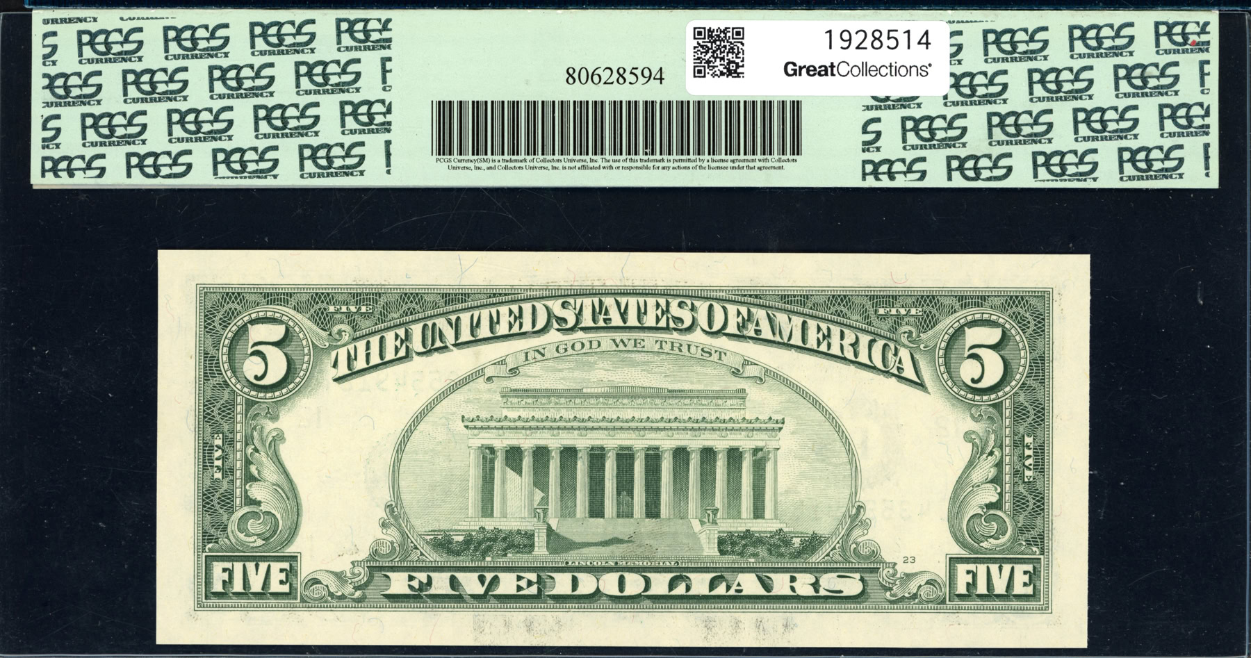 Fr. 1985-L (LF Block) 1995 $5 San Francisco Federal Reserve Note ...