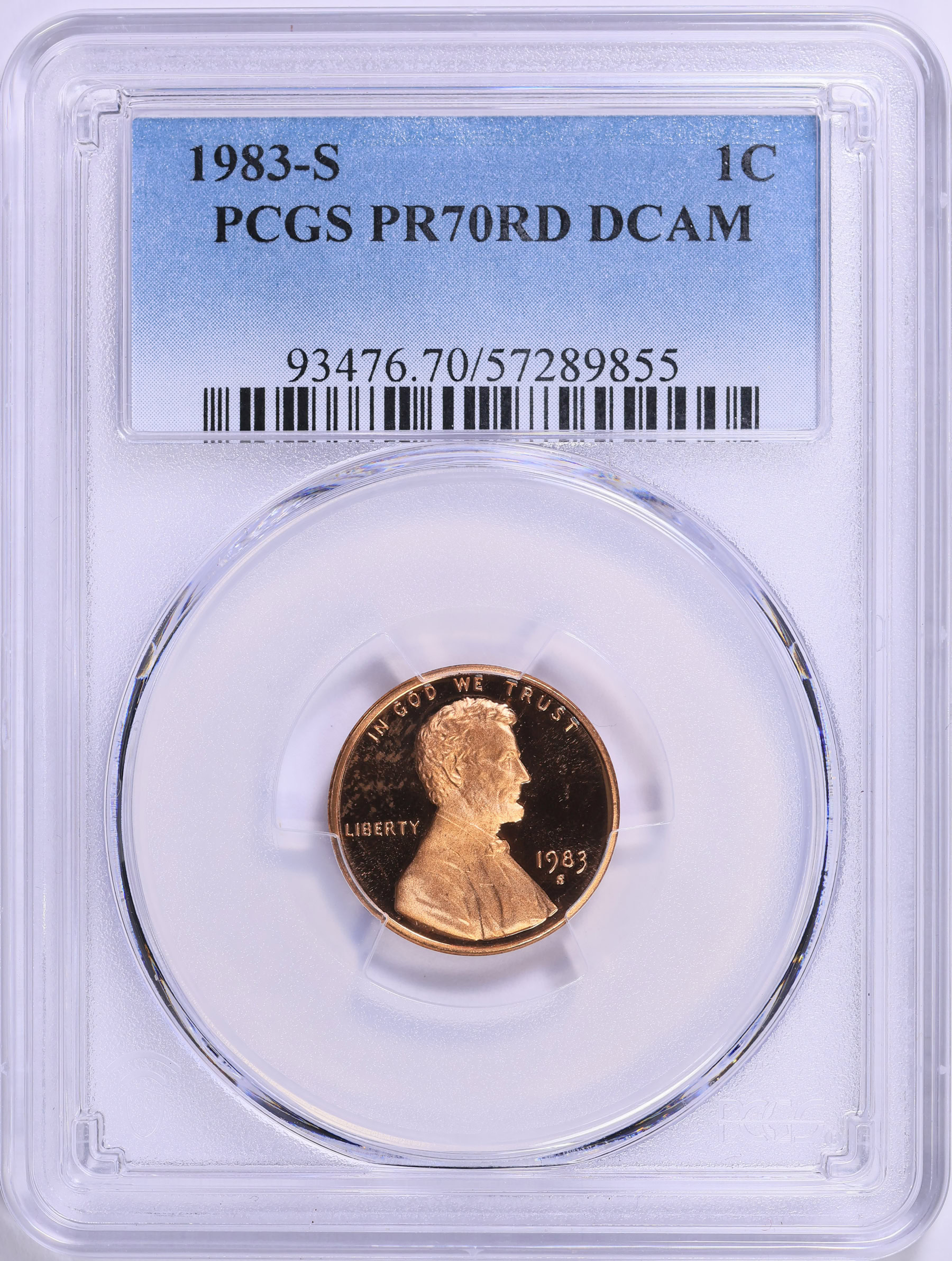 1983-S Lincoln Cent PCGS Proof-70 RD DCAM (Item 1928684 ...